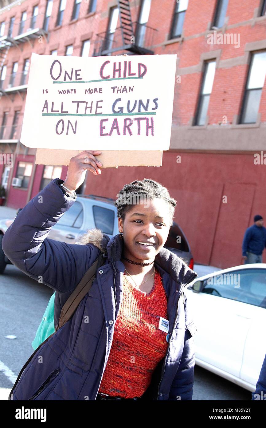 New York, NY, USA. 14th Mar, 2018. New York City students participating ...