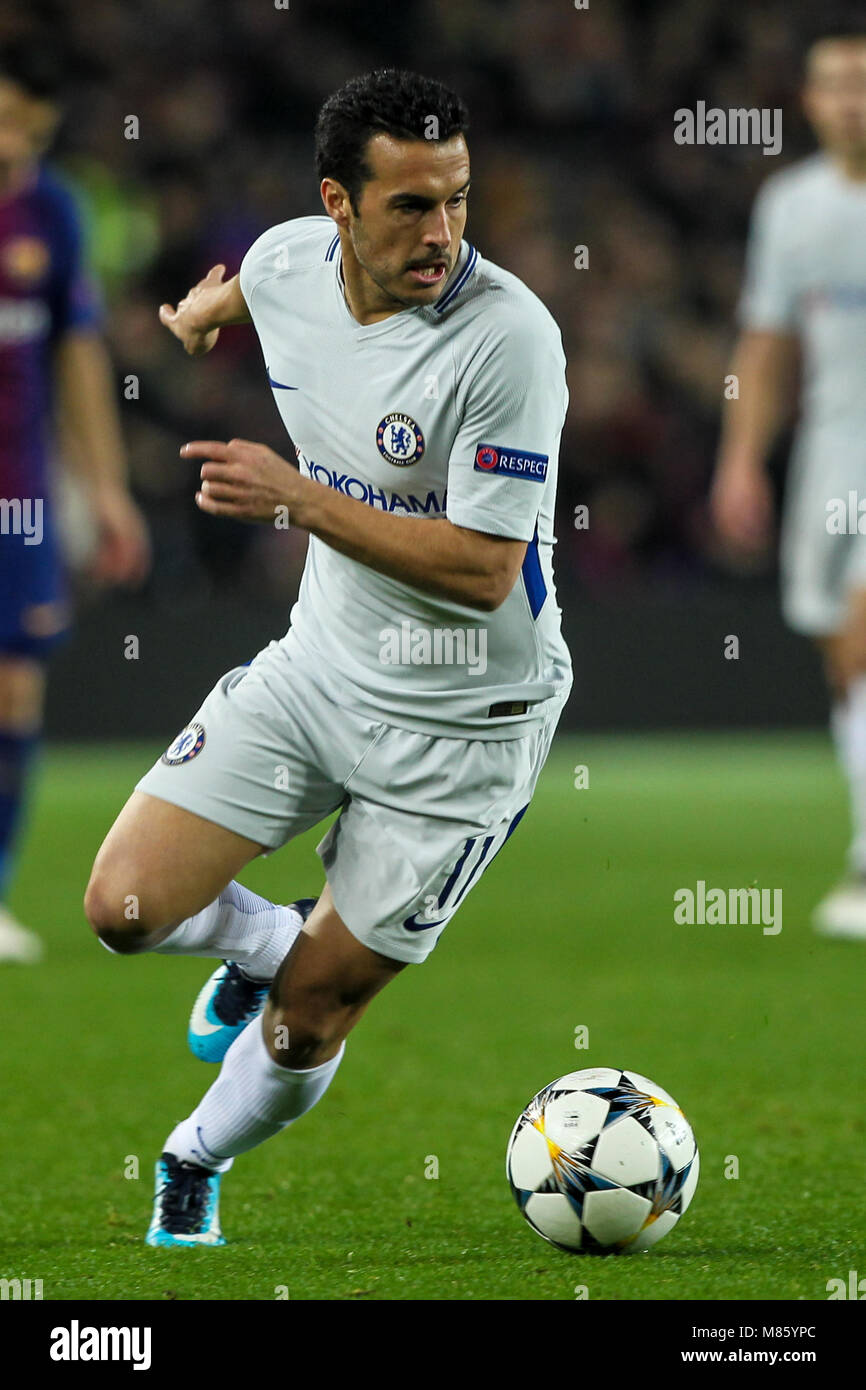 Barcelona, Spain. 14th March 2018; Pedro Rodriguez, Chelsea FC player ...