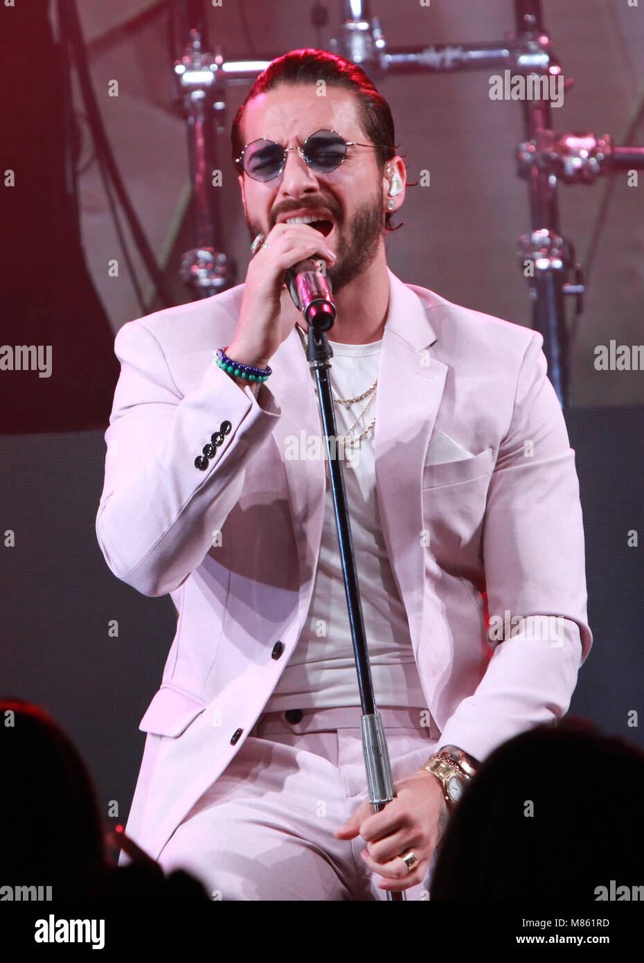 Miami Beach, FL, USA. 14th Mar, 2018. Maluma at the presentation of the ...