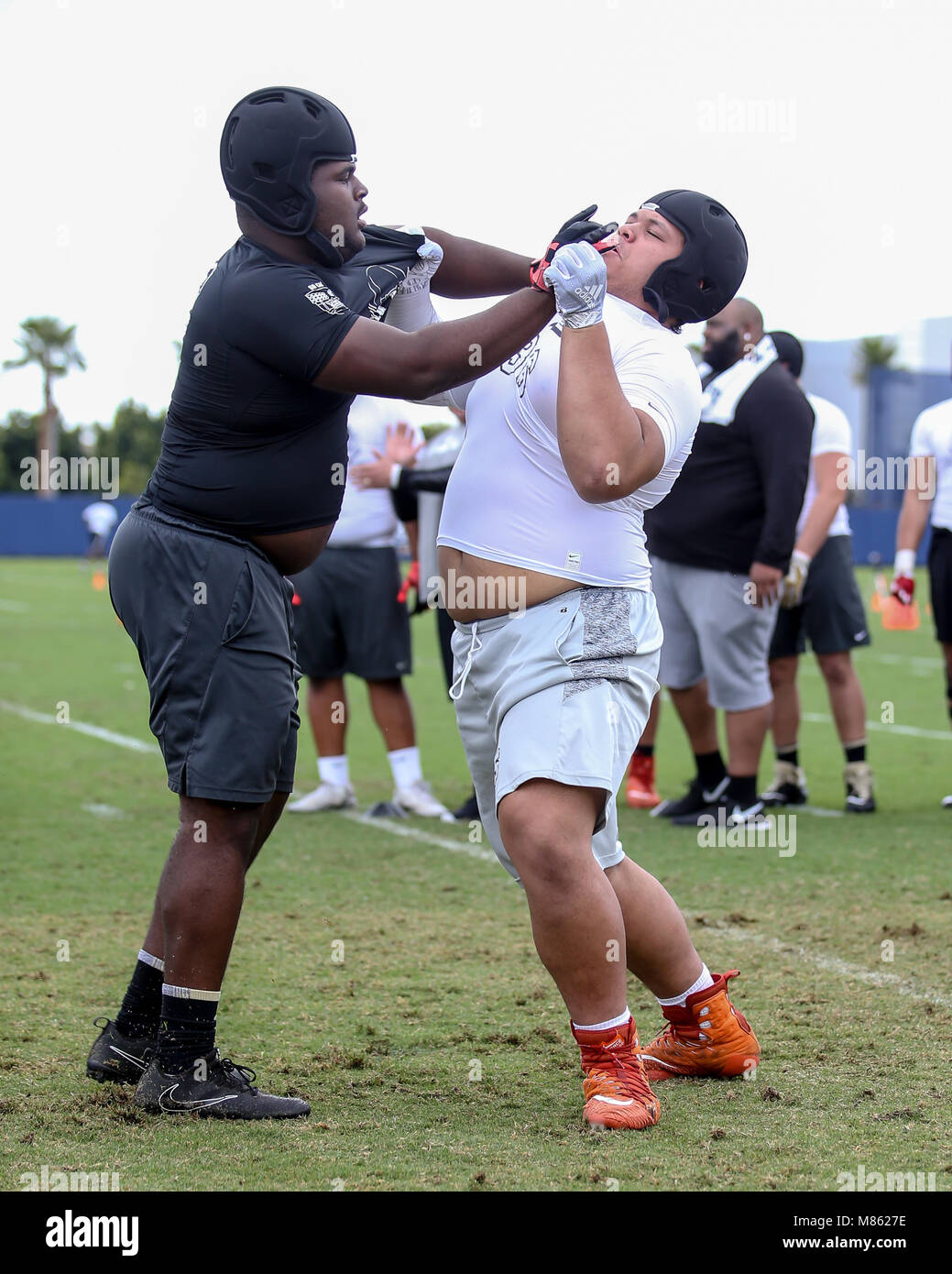 DL St. John Bosco Na'im Rodman #262 battling OL Skyridge Logan Sagapolu ...