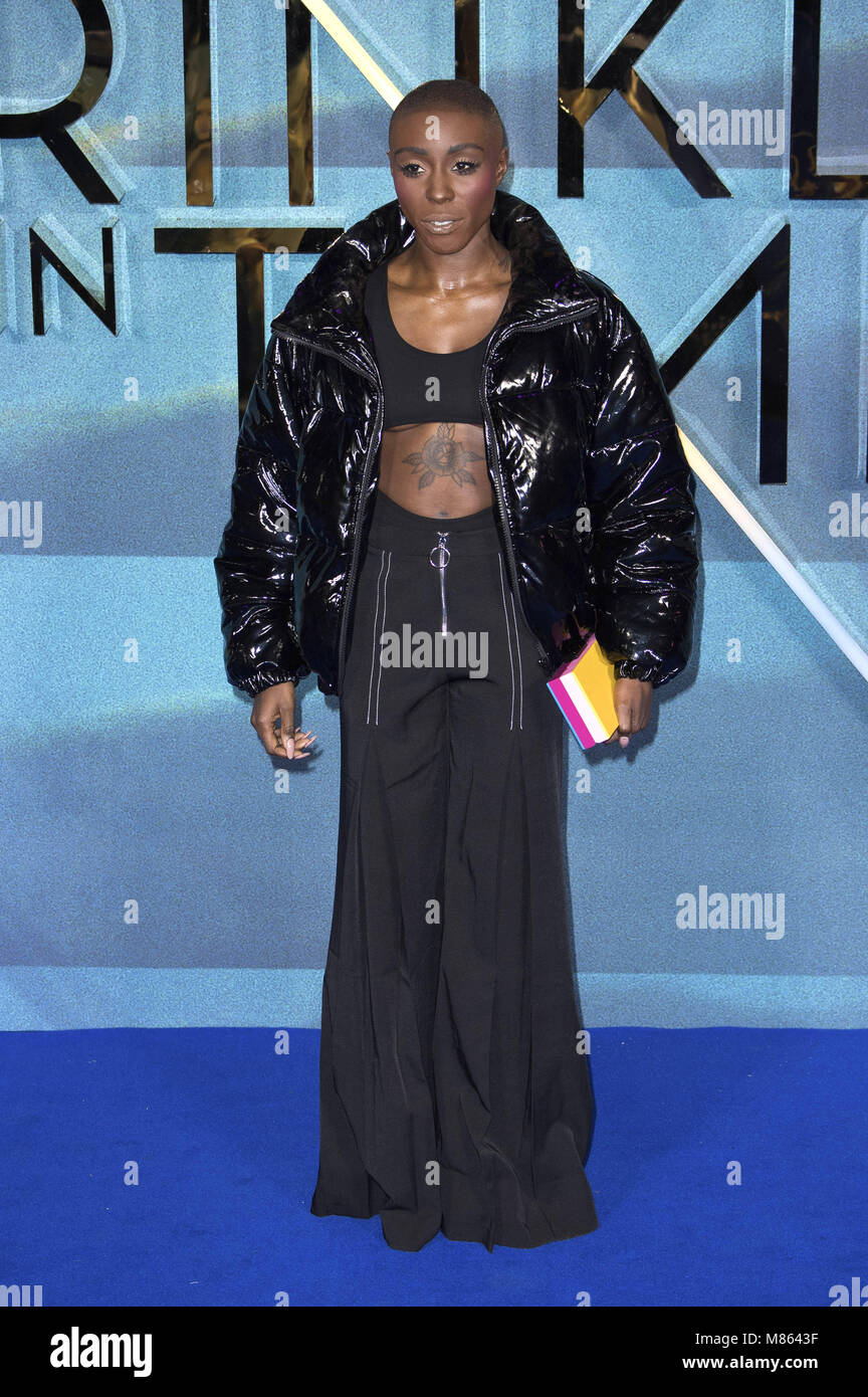London. 13th Mar, 2018. Laura Mvula attends the 'A Wrinkle in Timel ...