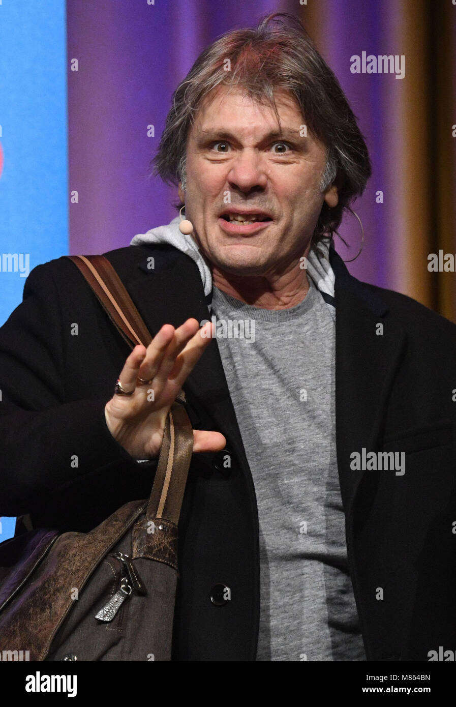 14 March 2018, Germany, Cologne: Bruce Dickinson, author and singer of ...