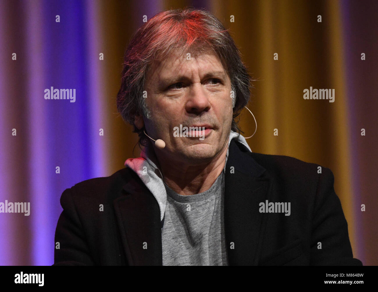 14 March 2018, Germany, Cologne: Bruce Dickinson, author and singer of ...