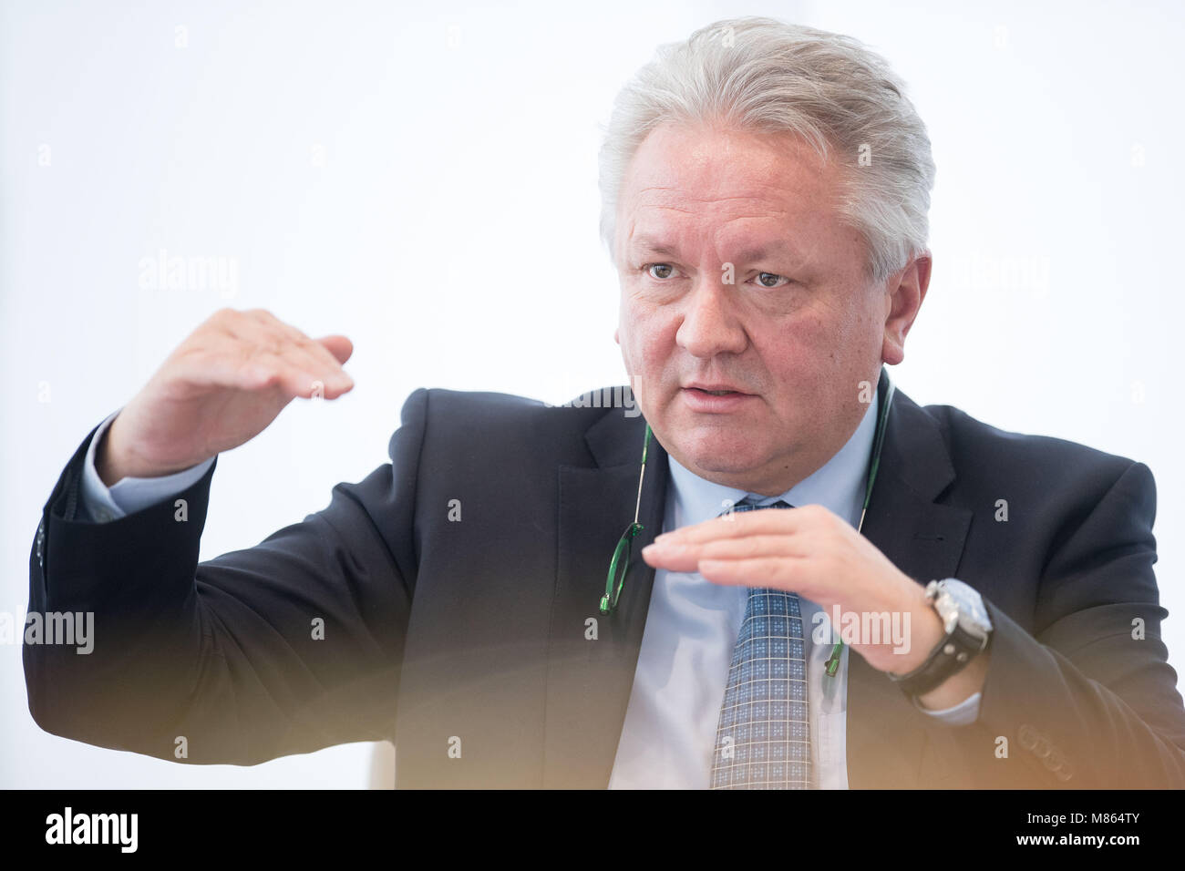 15 March 2018, Germany, Duesseldorf: Armin Papperger, CEO of ...