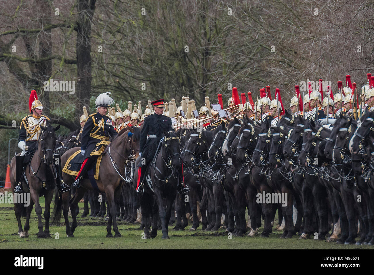 London, UK. 15th March, 2018. Major General Ben Bathurst , in plumed ...