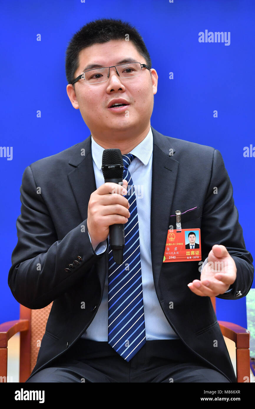 Beijing, China. 15th Mar, 2018. Li Jun, a deputy to the National People ...
