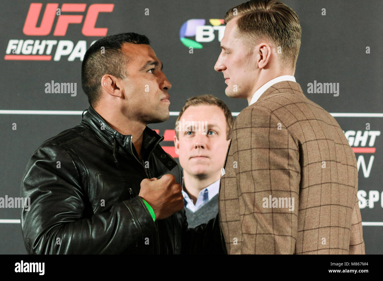 London, UK. 15th March, 2018. Fabricio Werdum (Red Corner) and ...