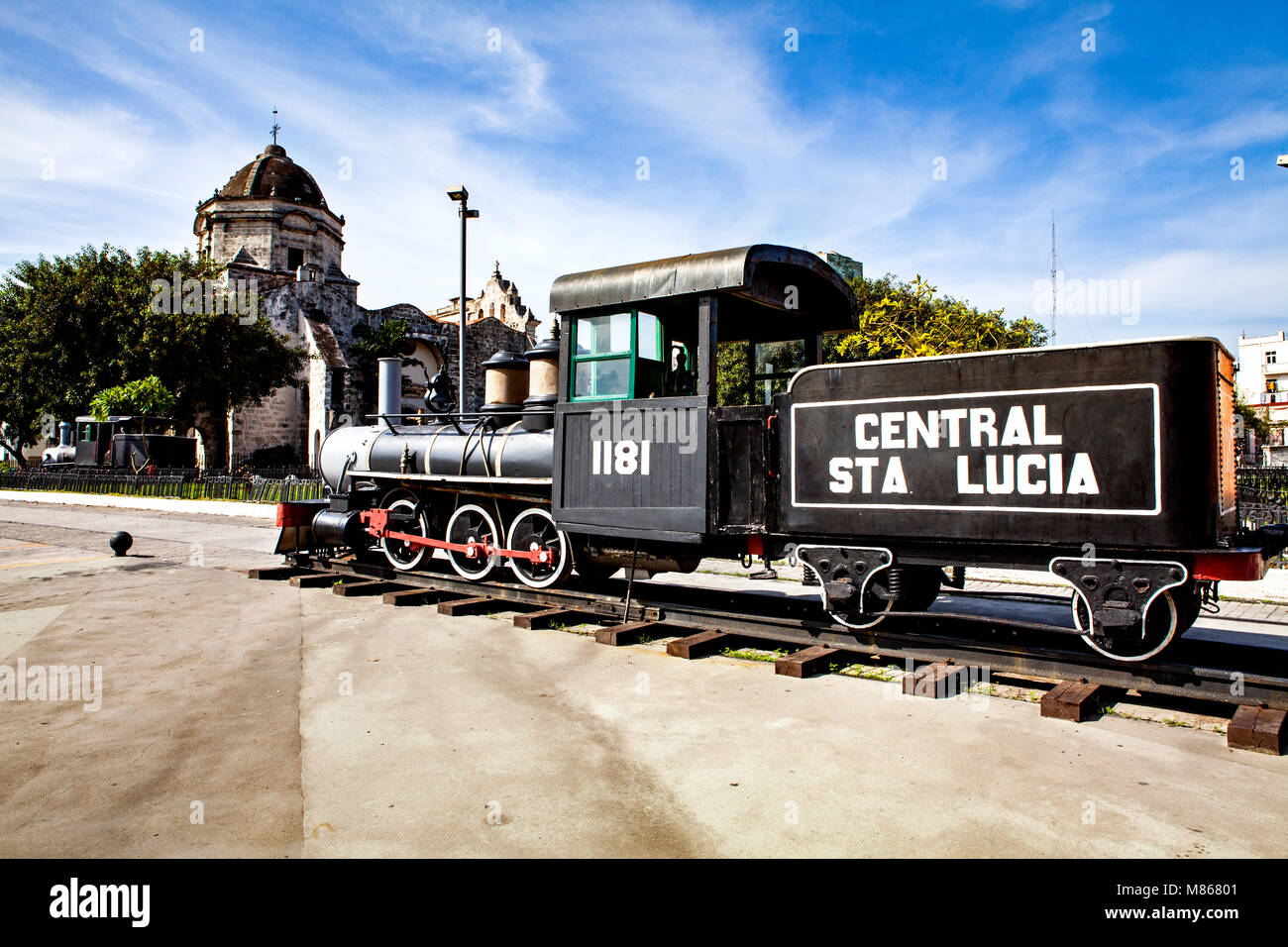 Havana, Cuba - December 12, 2016: Old steam train in Havana on a street ...