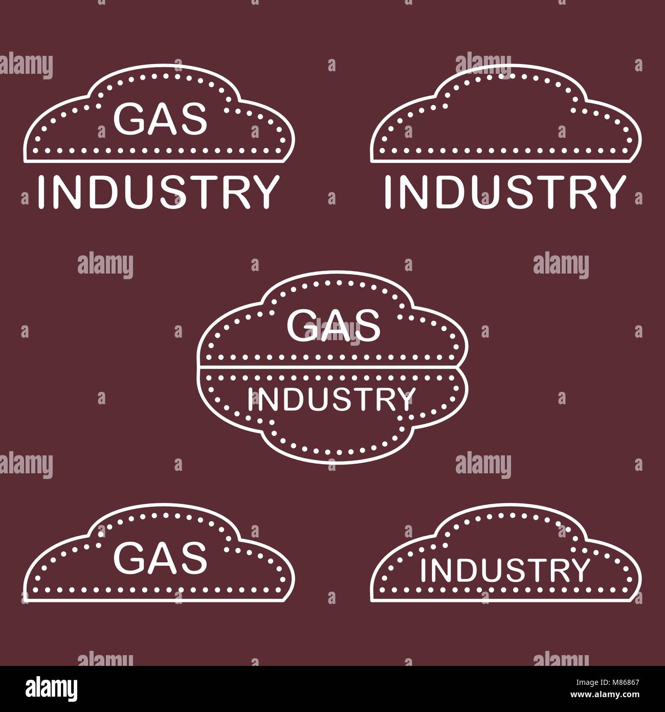 Label, stickers, logos of the gas industry. Design for announcement ...