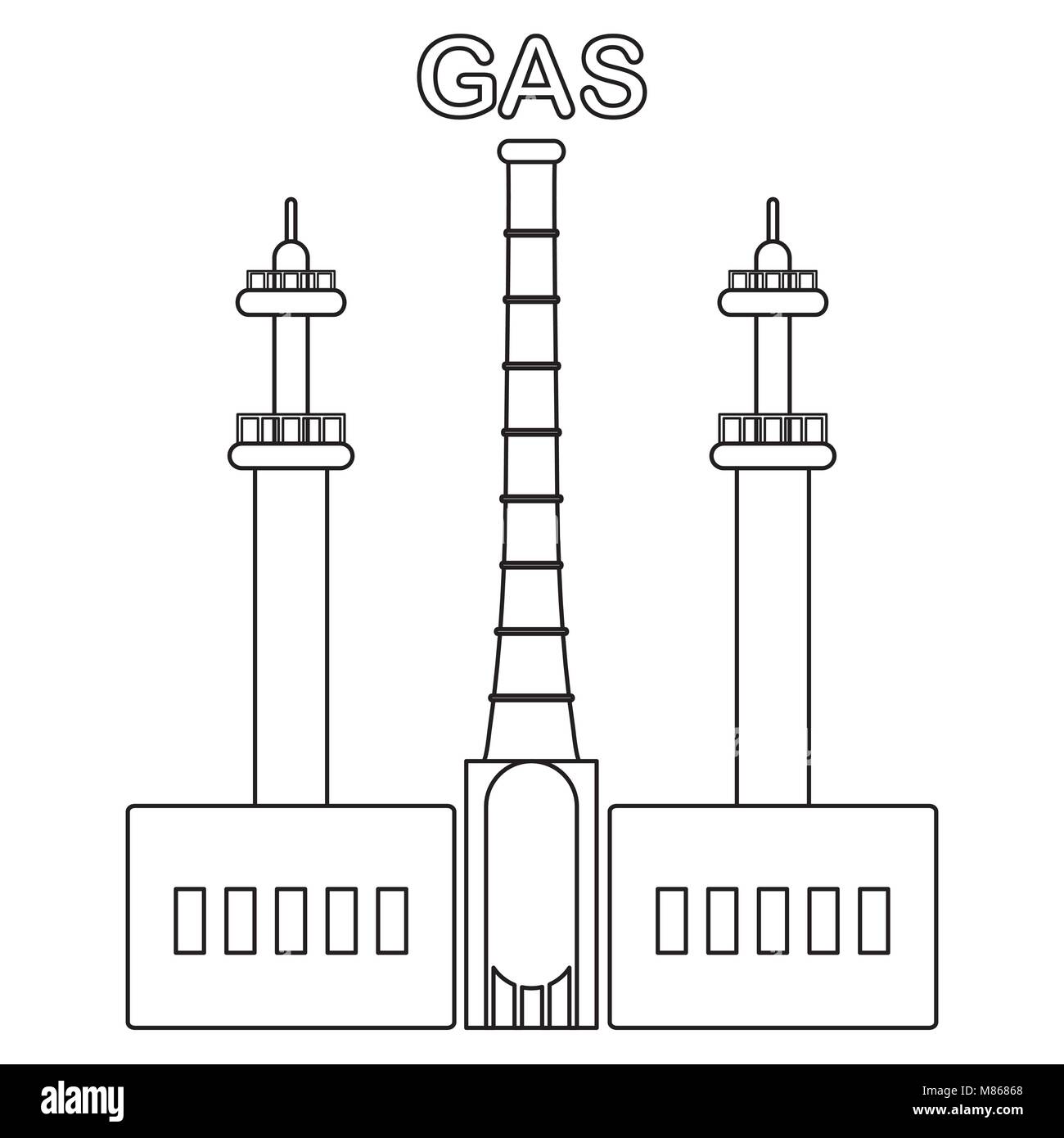 Gas processing plant. Industrial theme. Design for announcement ...