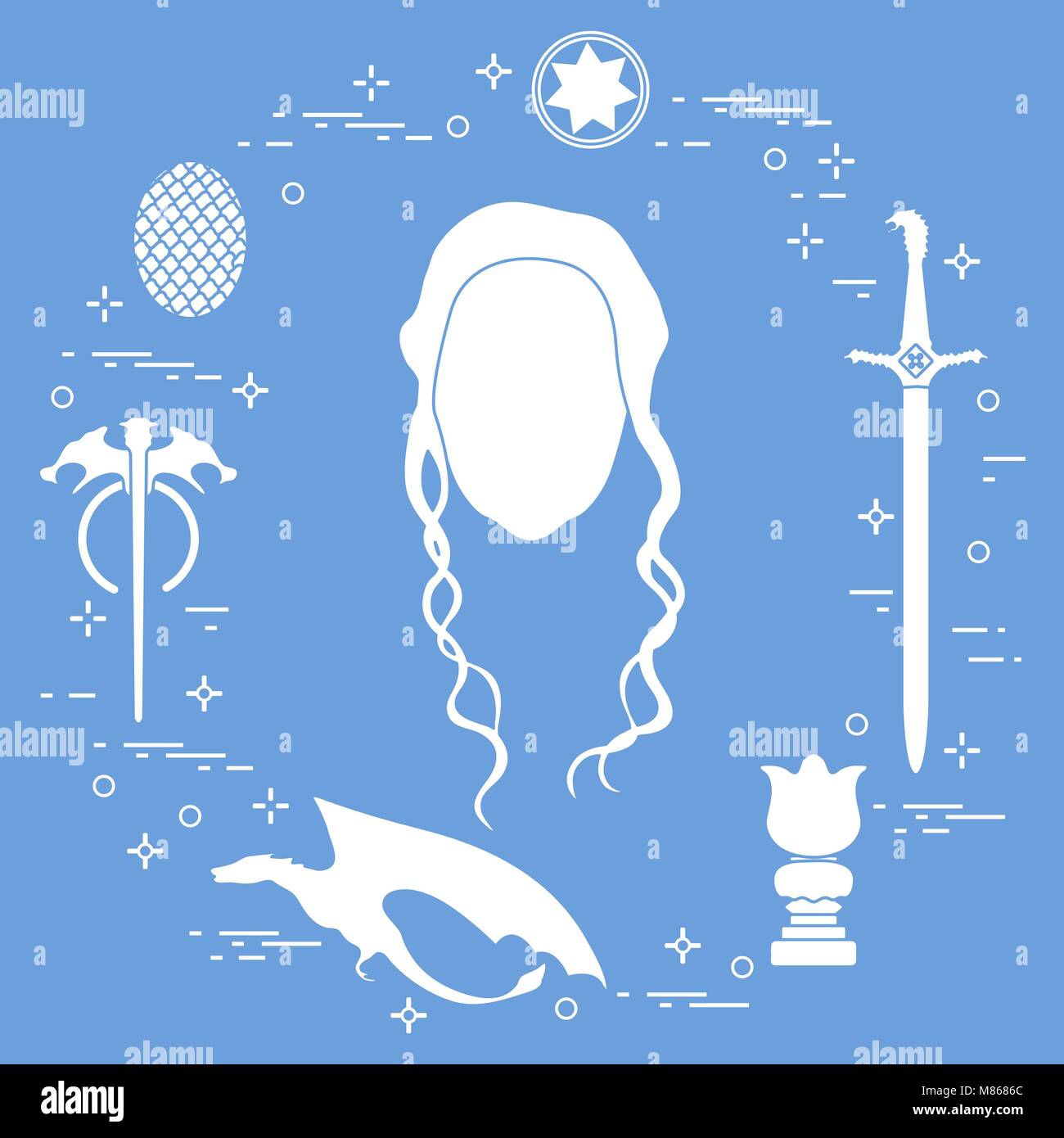 Symbols and heroes of the popular fantasy television series. Art and ...