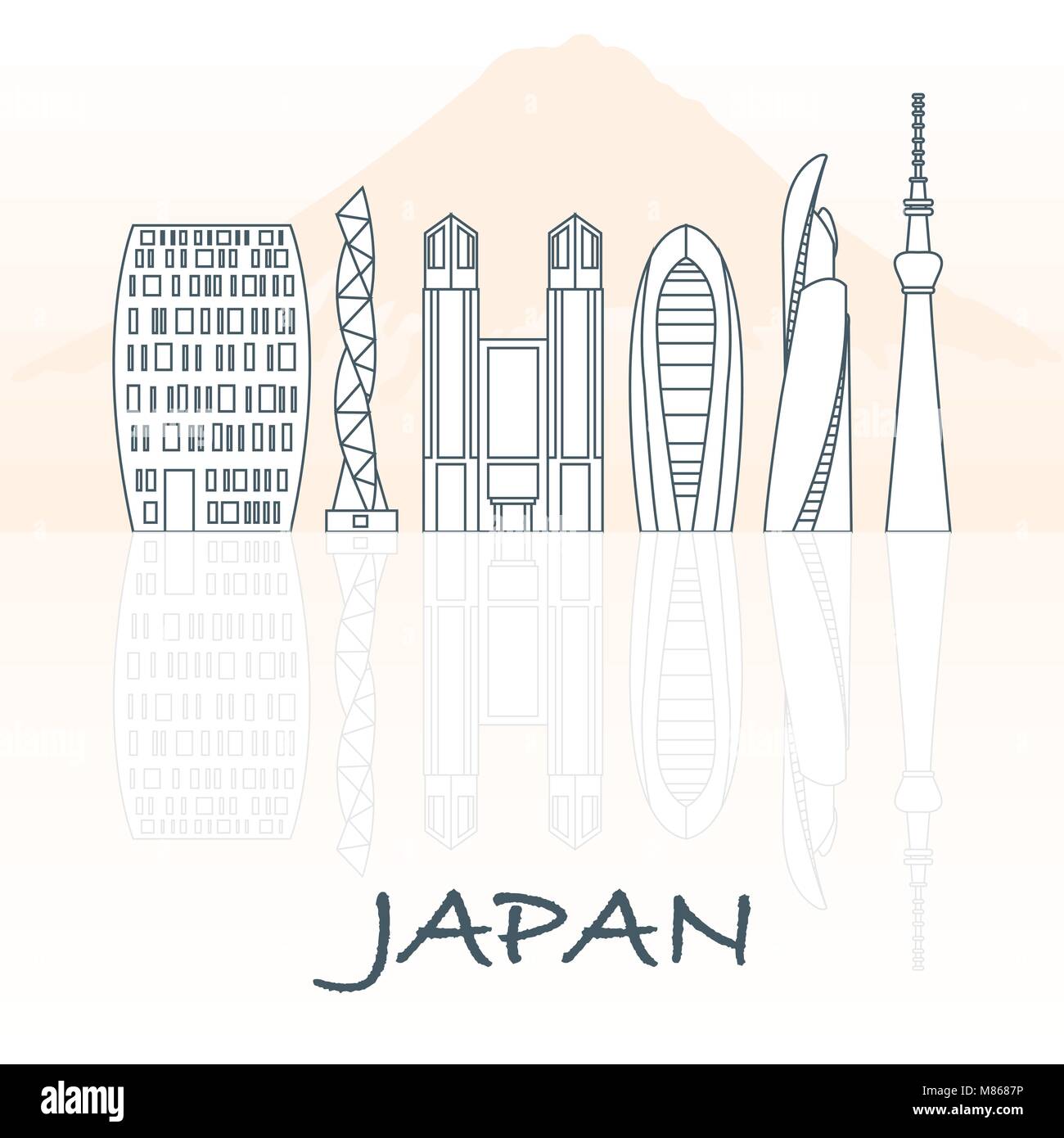 Unusual Japanese architecture. Famous building and skyscrapers ...