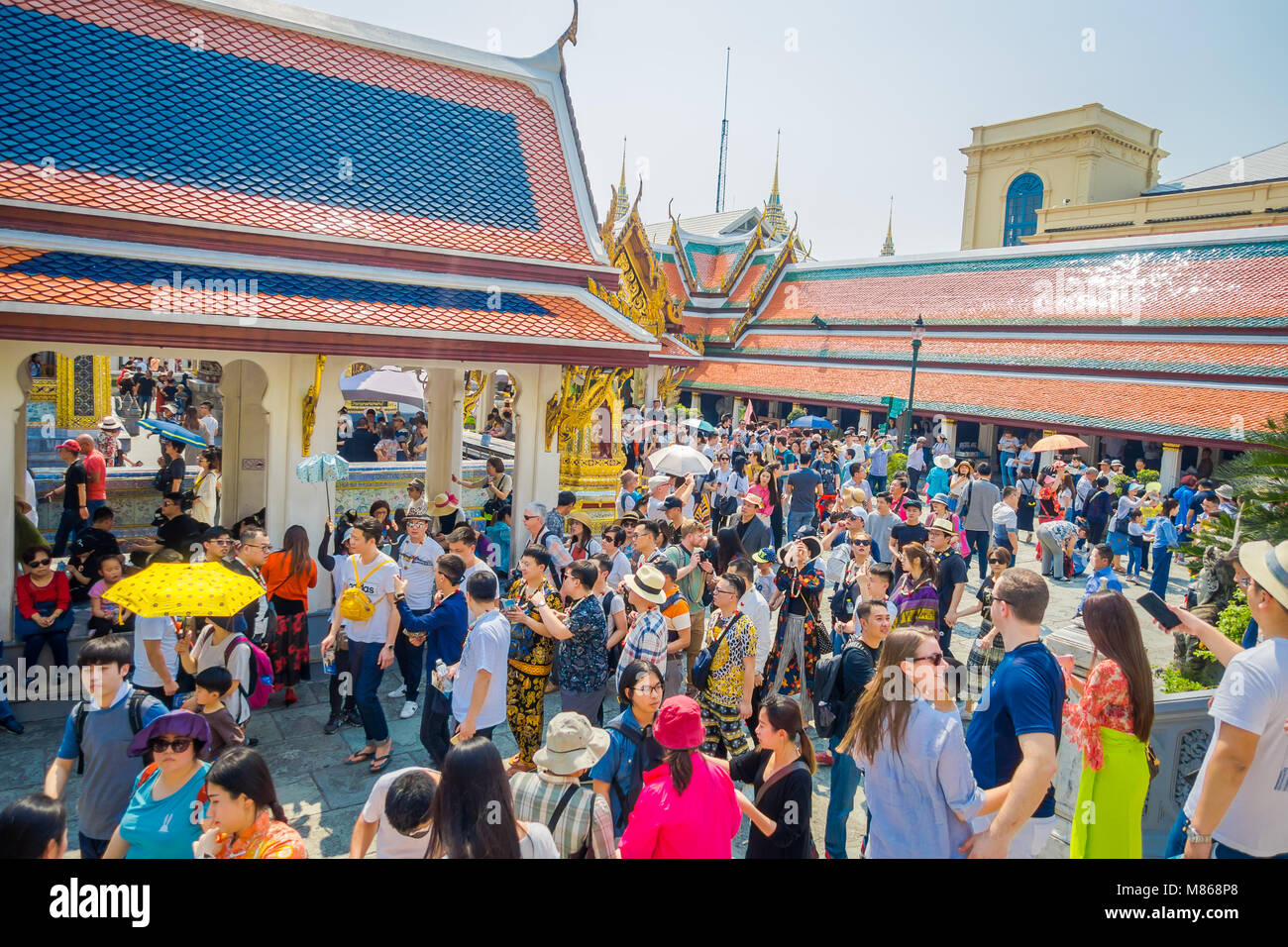 BANGKOK, THAILAND, FEBRUARY 08, 2018: Crowd of people walking at the ...