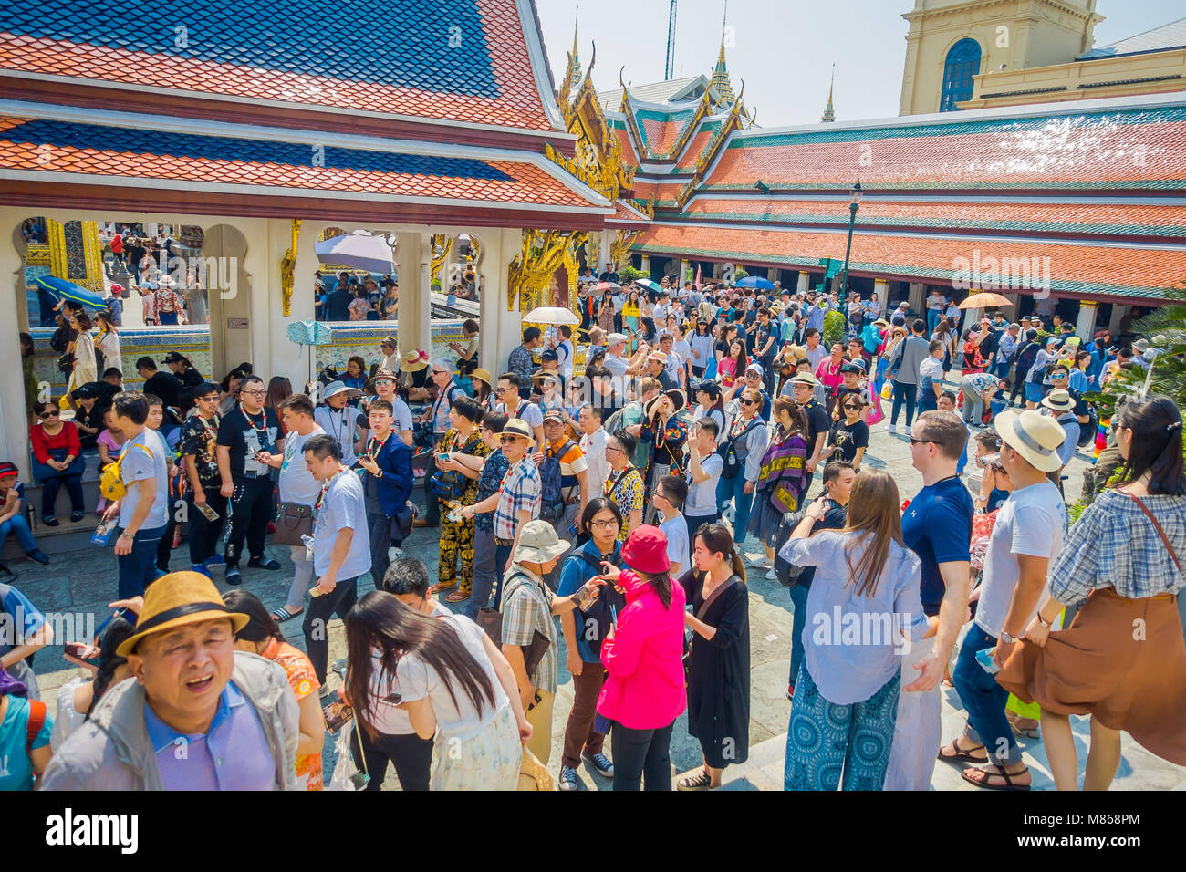 BANGKOK, THAILAND, FEBRUARY 08, 2018: Crowd of people walking at the ...