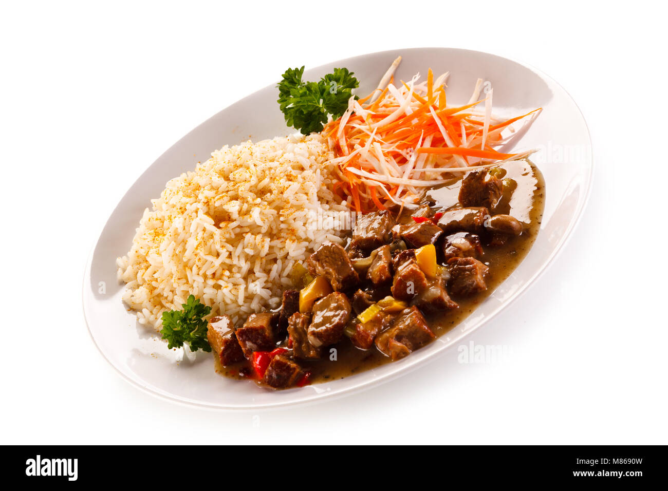 Meal meat salad rice Cut Out Stock Images & Pictures - Alamy