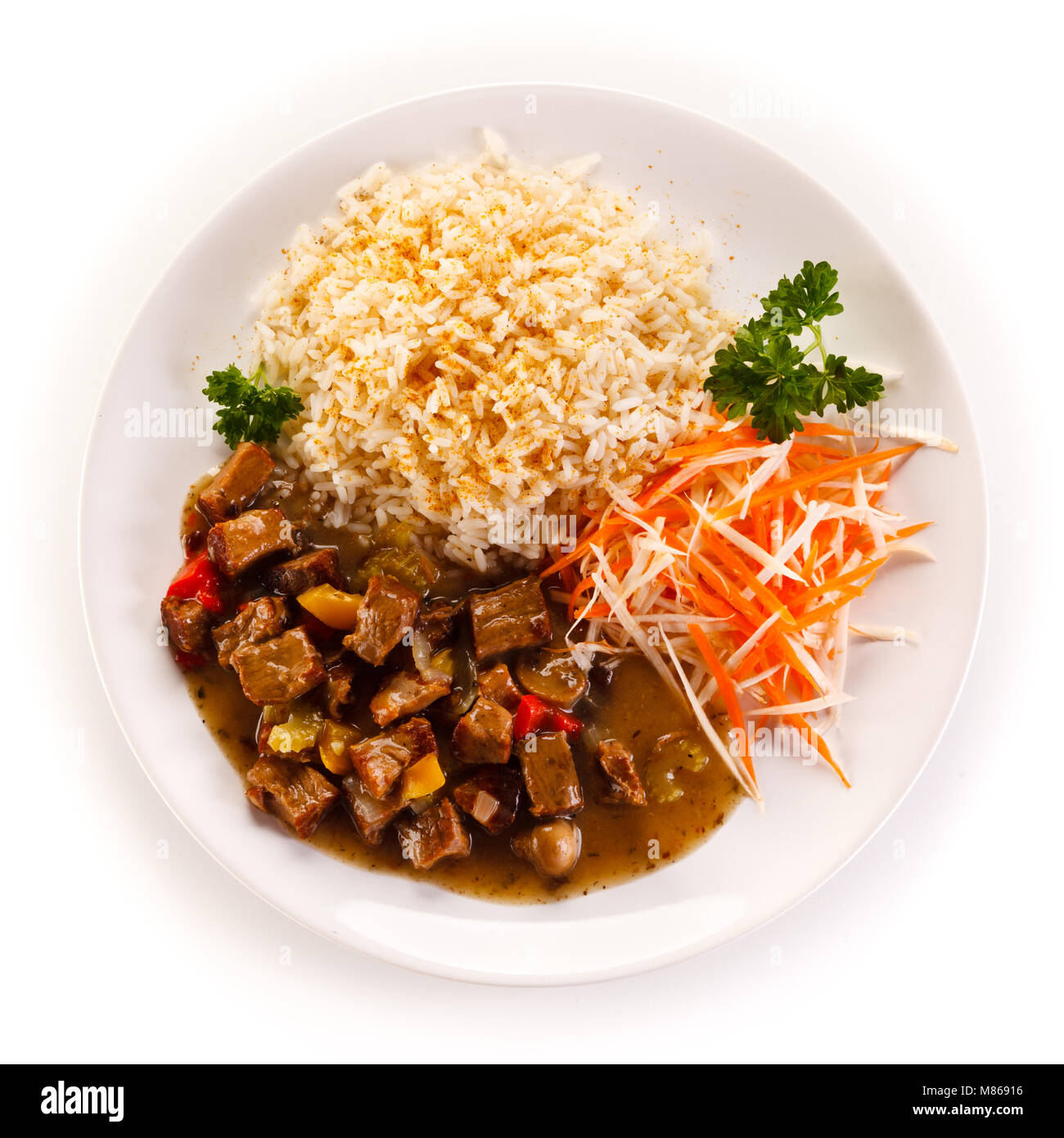 Meal meat salad rice Cut Out Stock Images & Pictures - Alamy