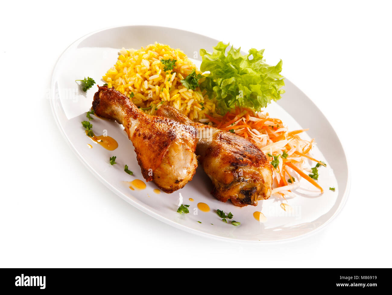 Chicken legs rice Cut Out Stock Images & Pictures - Alamy