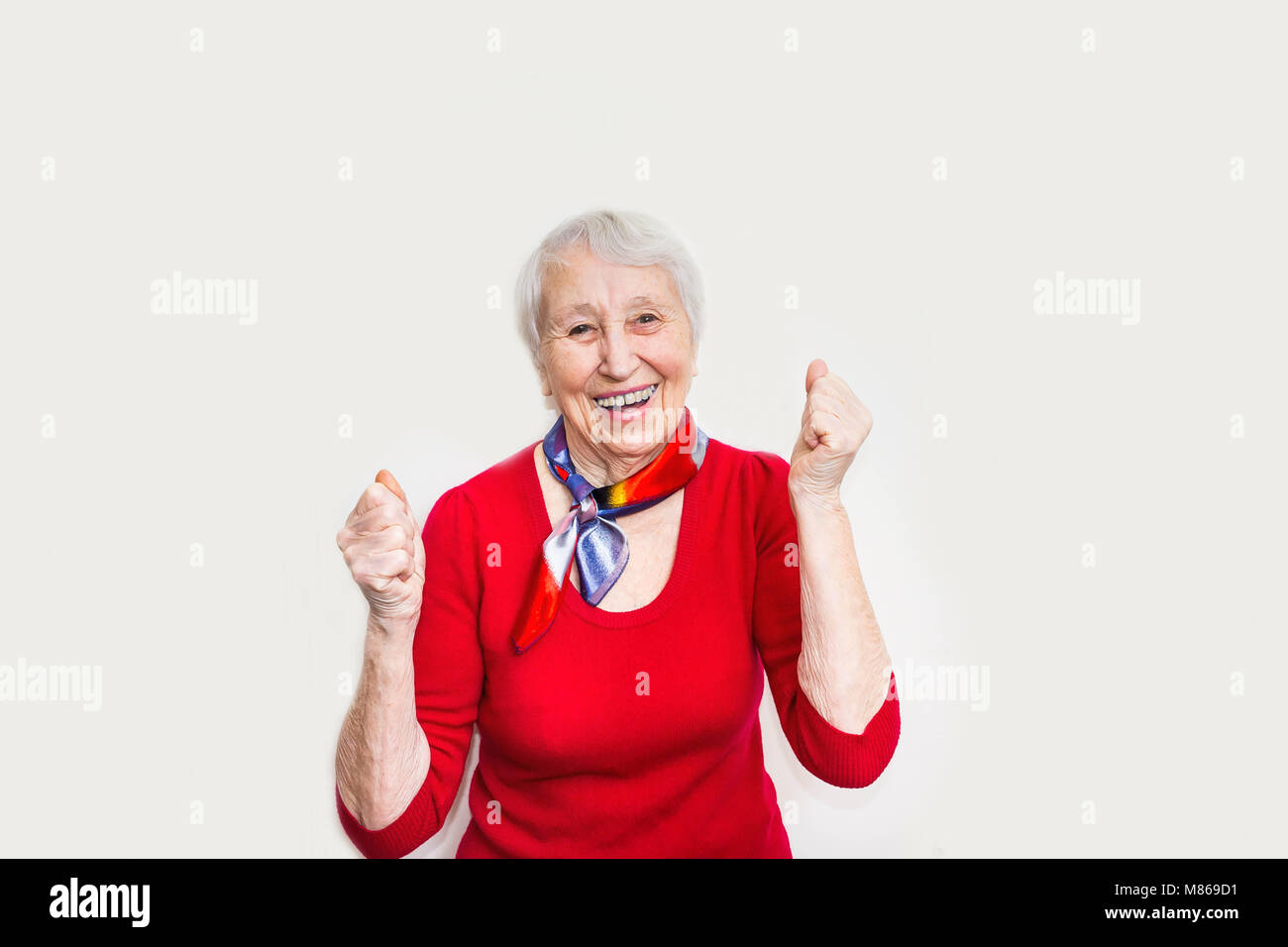 Yes positive old senior woman hi-res stock photography and images - Alamy