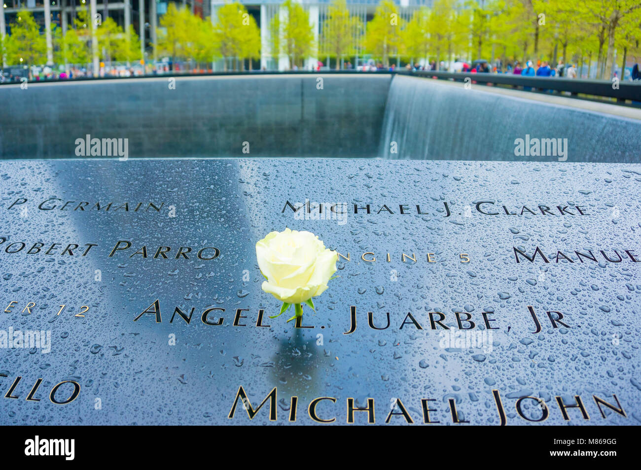 New York CITY, USA - May 01, 2016: Memorial at Ground Zero, Manhattan ...