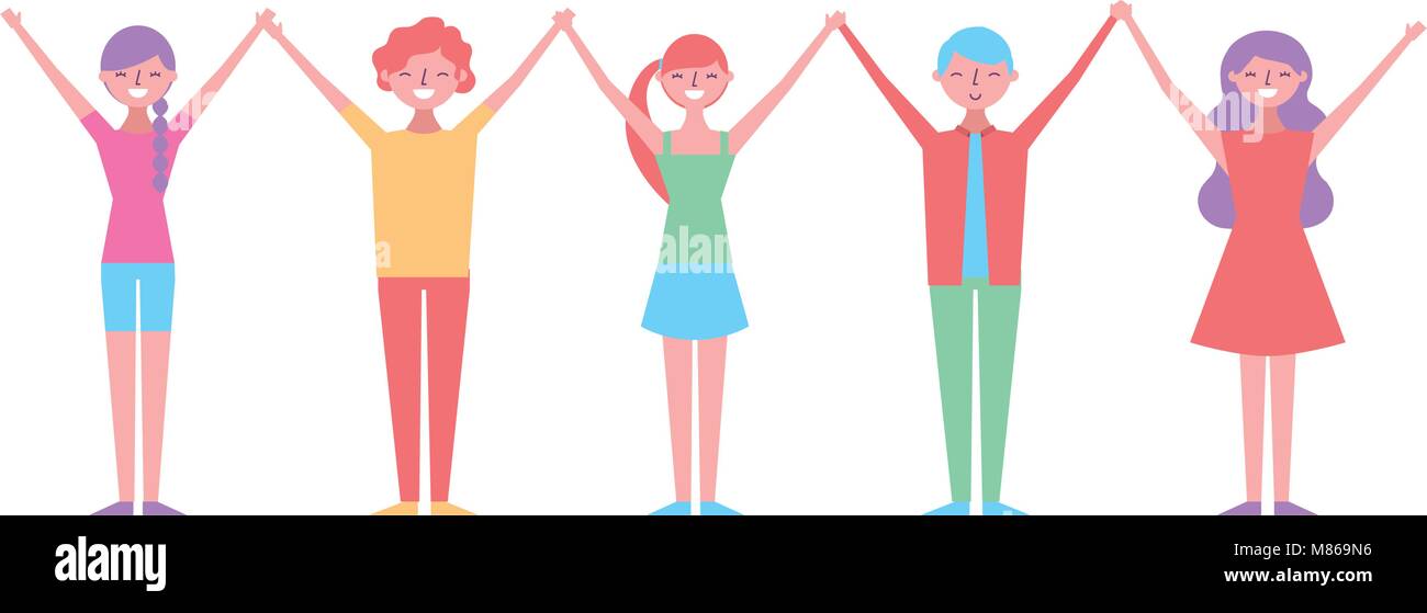 Many hands business people holding Stock Vector Images - Alamy