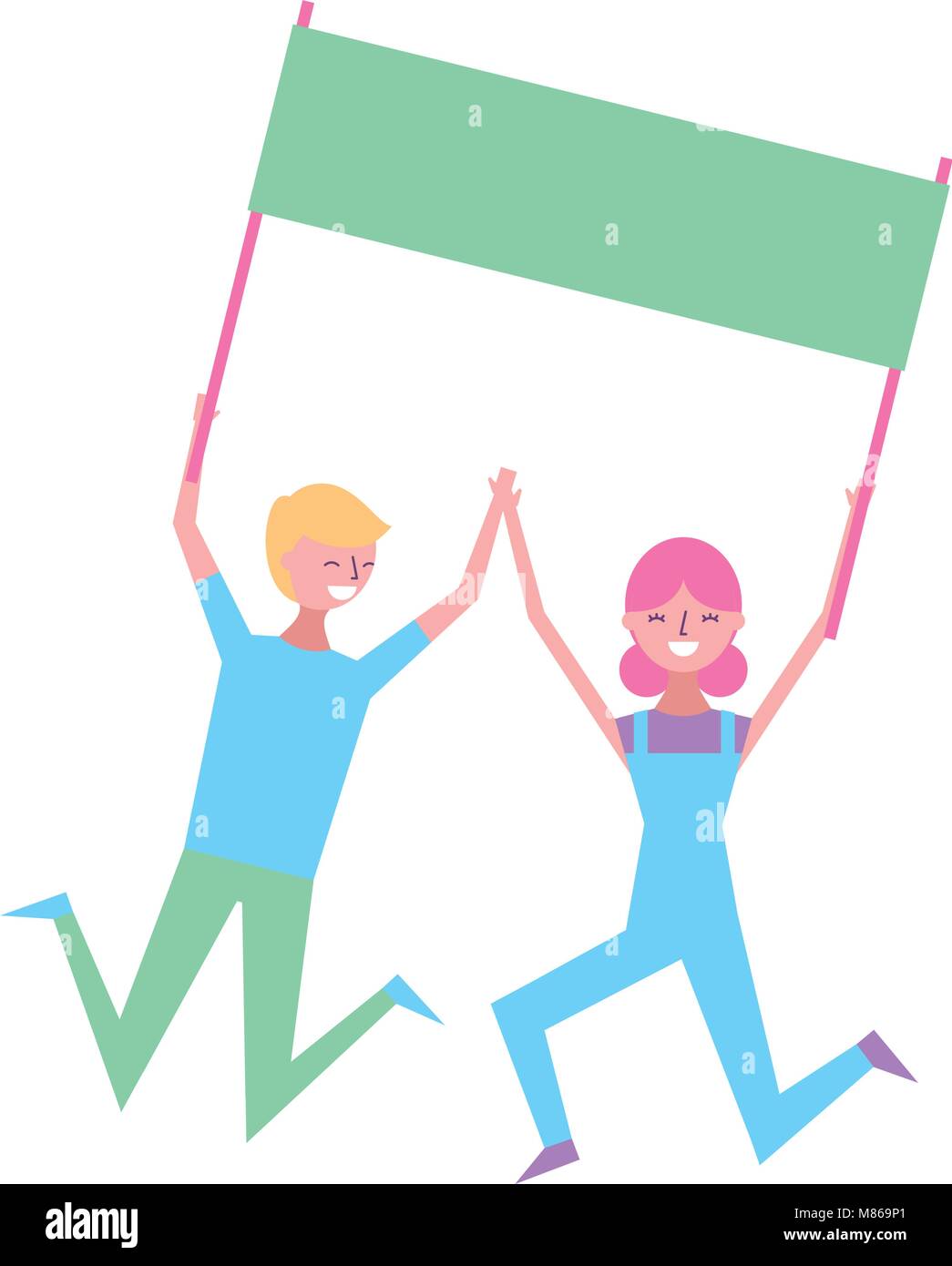 Beautiful female character enjoying Stock Vector Images - Alamy