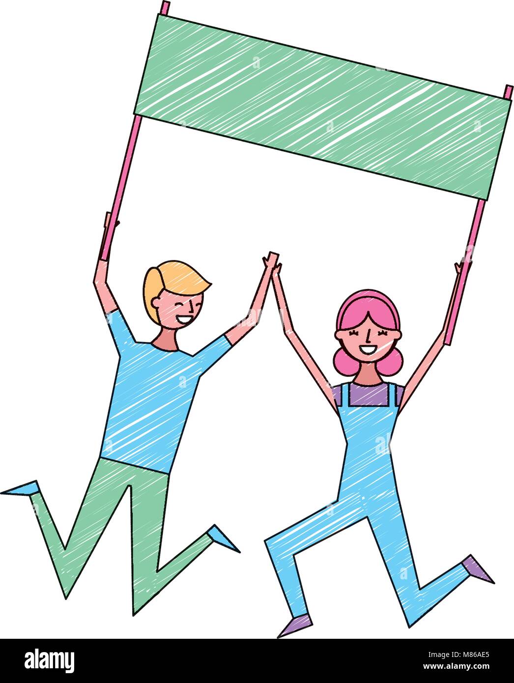 Beautiful female character enjoying Stock Vector Images - Alamy