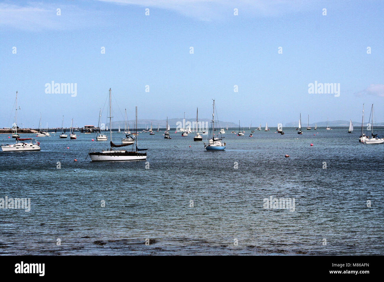 Boats in the Menai Straits Stock Photo - Alamy