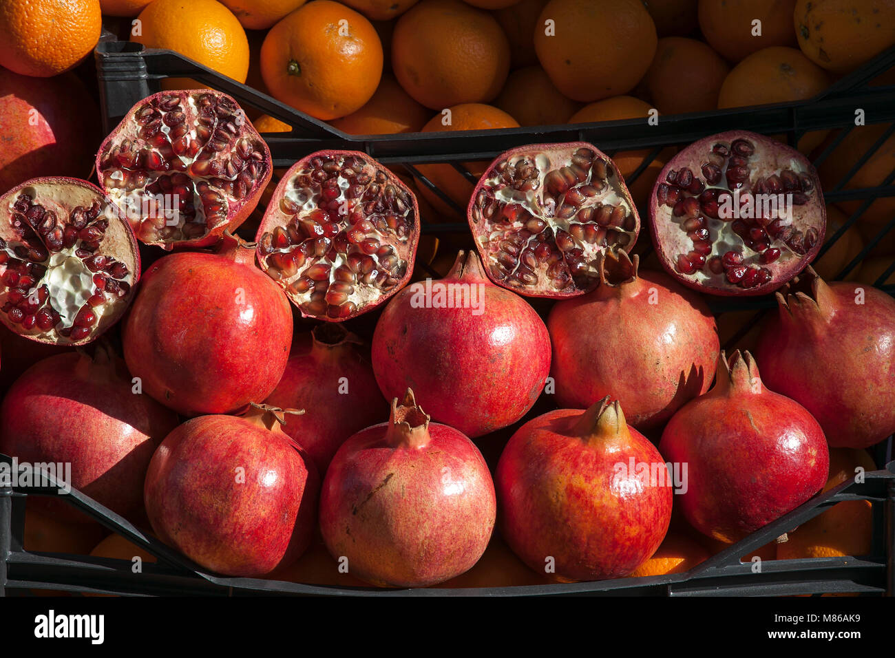 the Fresh fruits on a Turkish market in Istambul city, Turkey Stock ...