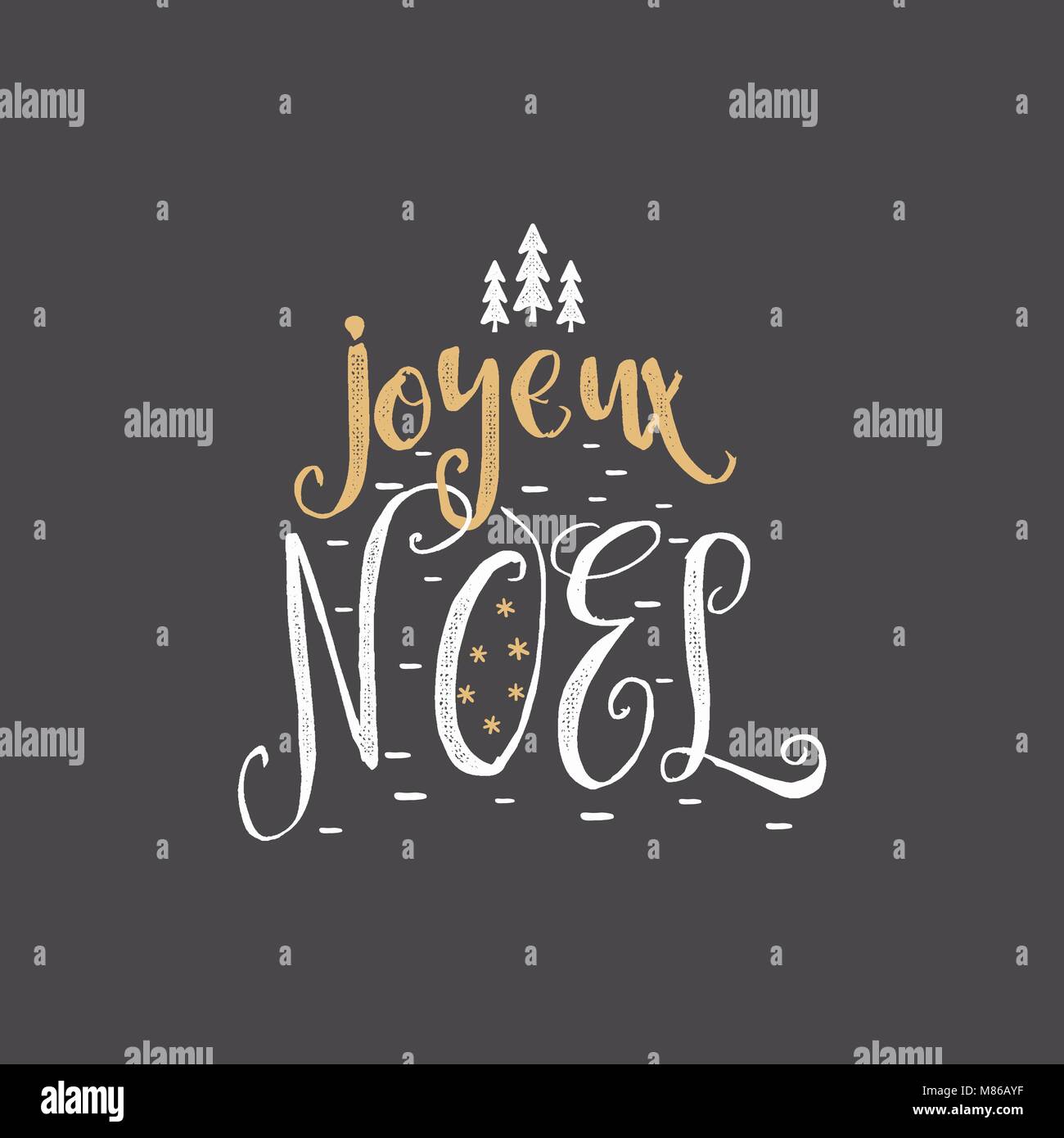Christmas in French greeting. Joyeux Noel typography. Joyeux Noel ...