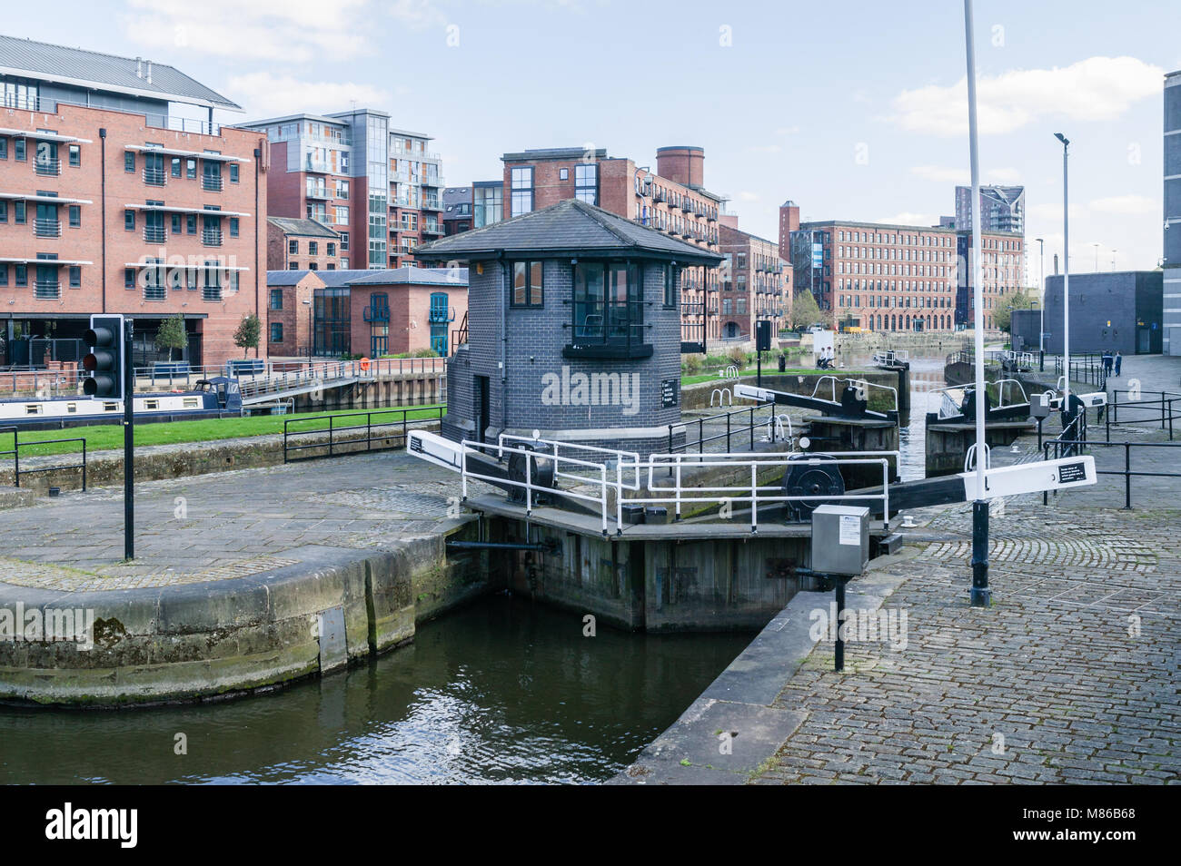 Lock gates on Leeds Liverpool canal by Leeds Royal Armouries Stock ...