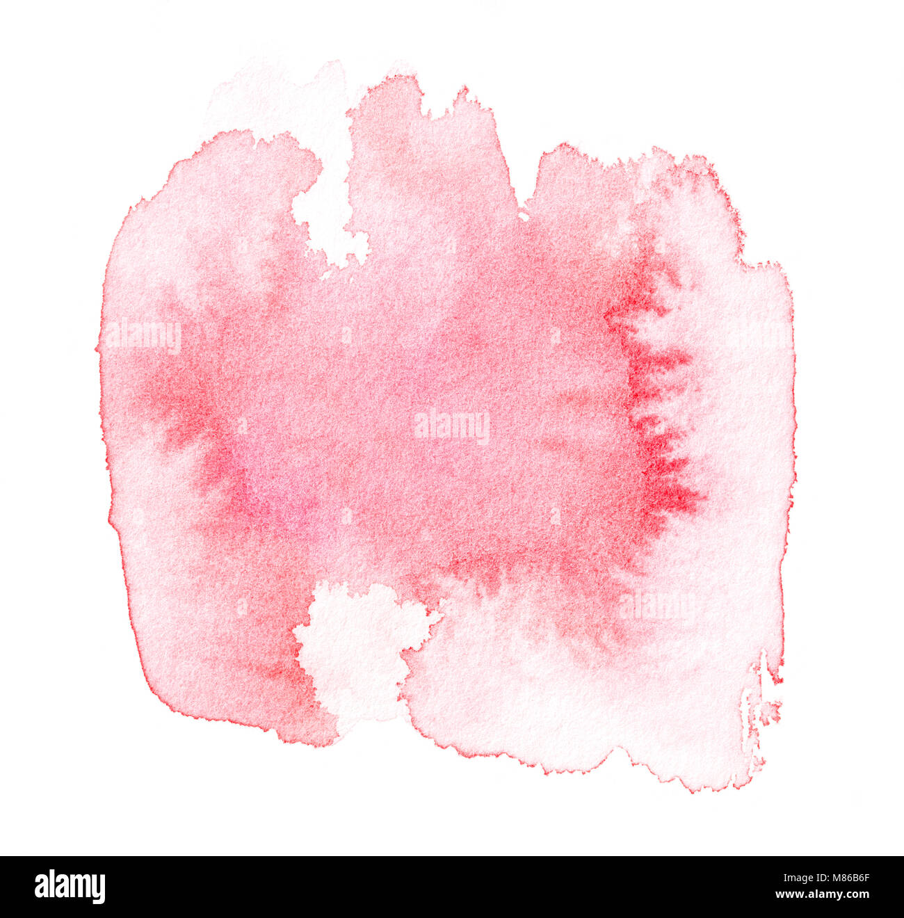 Abstract red watercolor splash isolated on white background Stock Photo ...