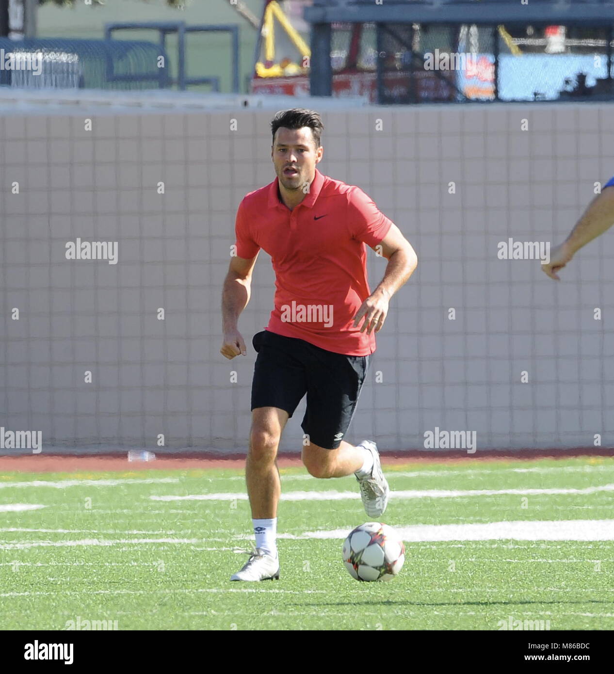 Mark Wright shows off his soccer moves while palying a friendly soccer ...
