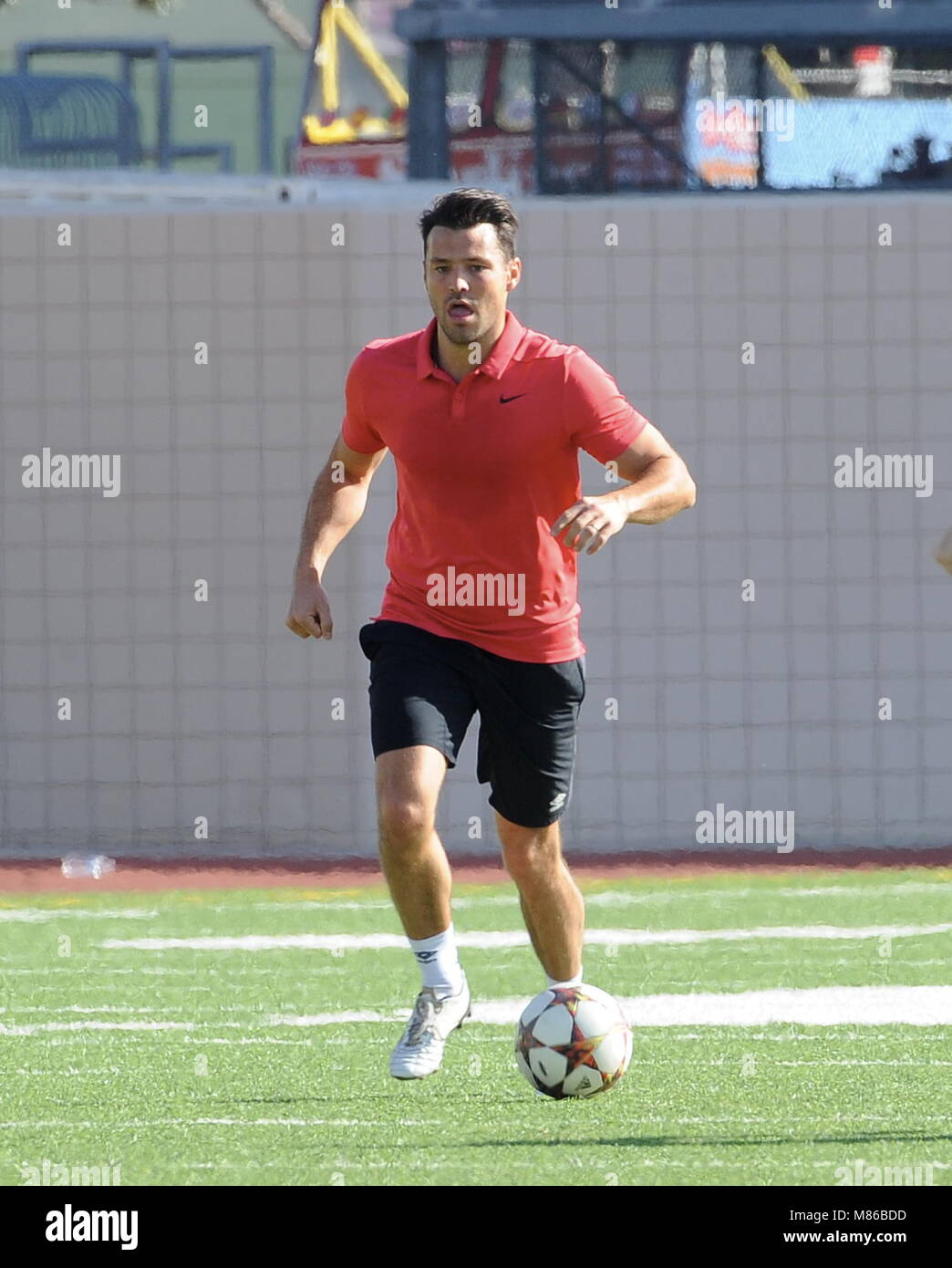 Mark Wright shows off his soccer moves while palying a friendly soccer ...
