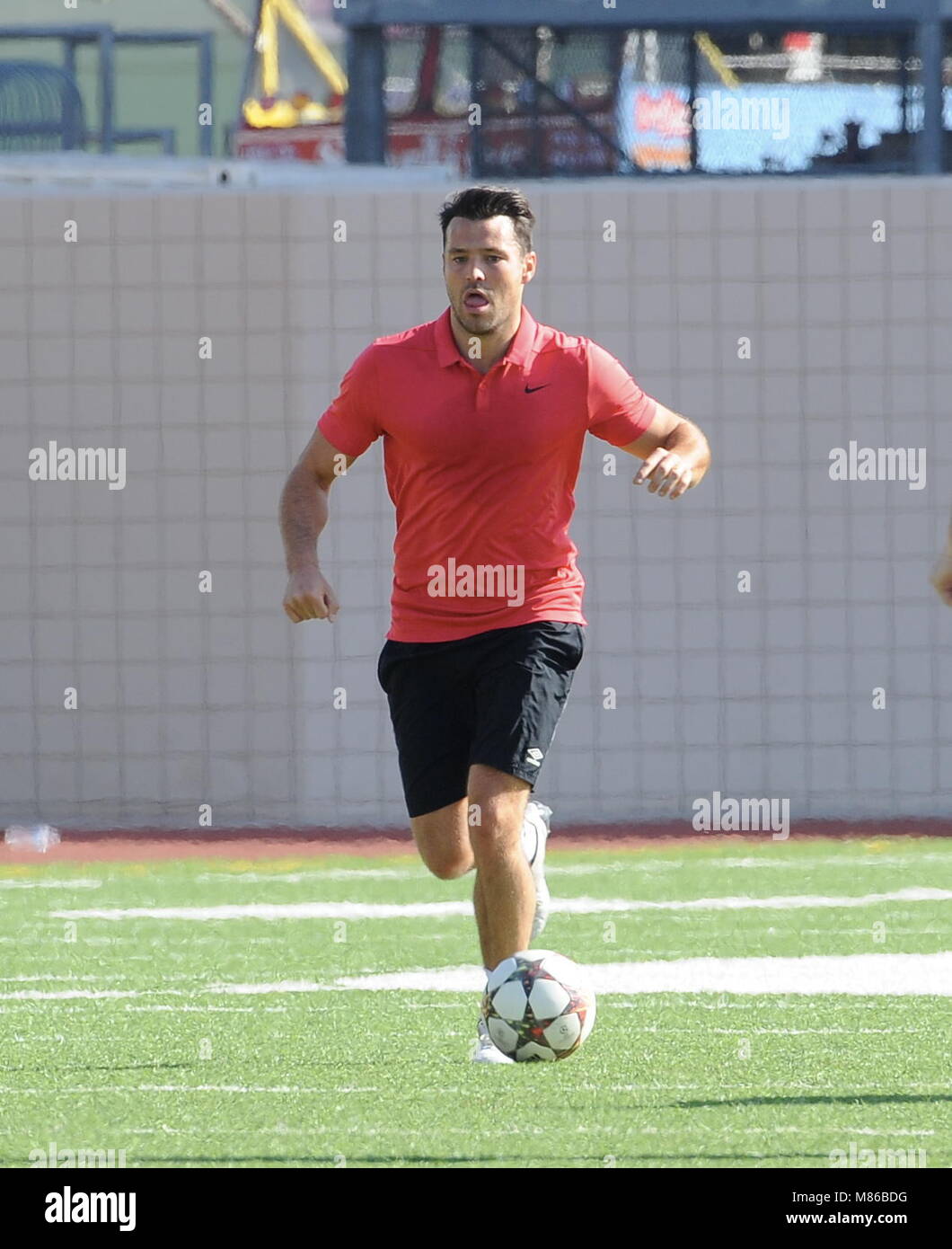 Mark Wright shows off his soccer moves while palying a friendly soccer ...