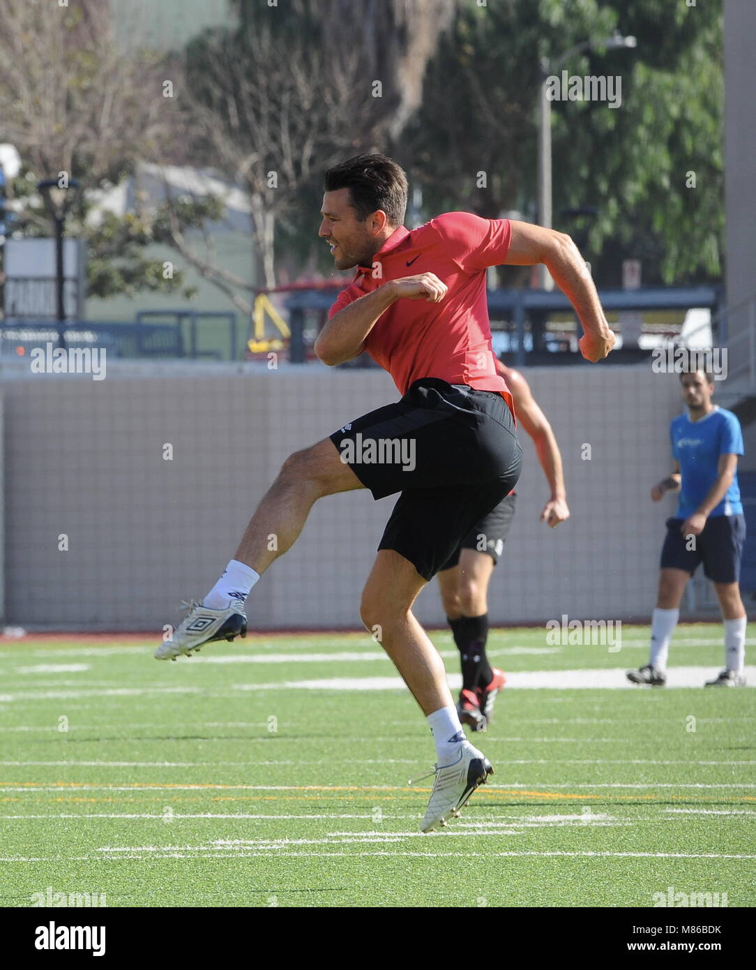Mark Wright shows off his soccer moves while palying a friendly soccer ...