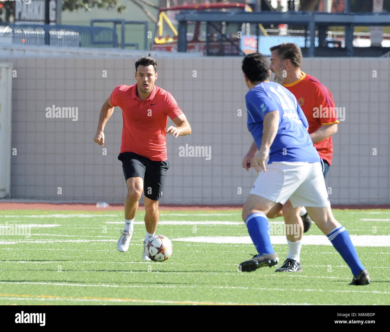 Mark Wright shows off his soccer moves while palying a friendly soccer ...