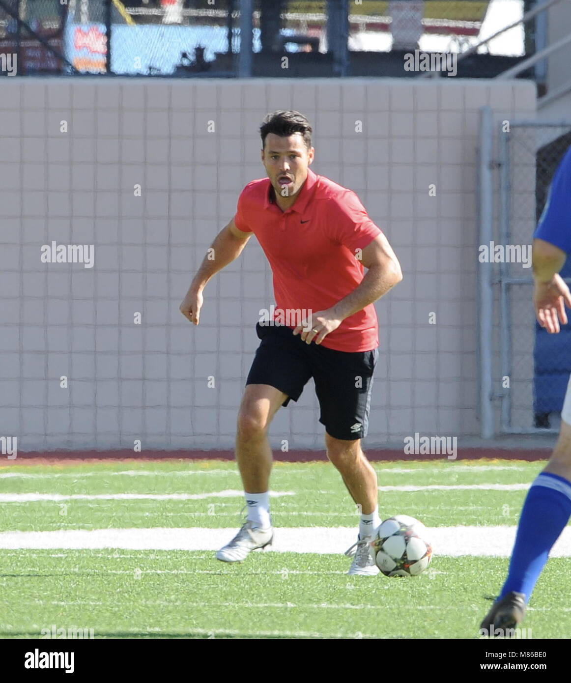 Mark Wright shows off his soccer moves while palying a friendly soccer ...