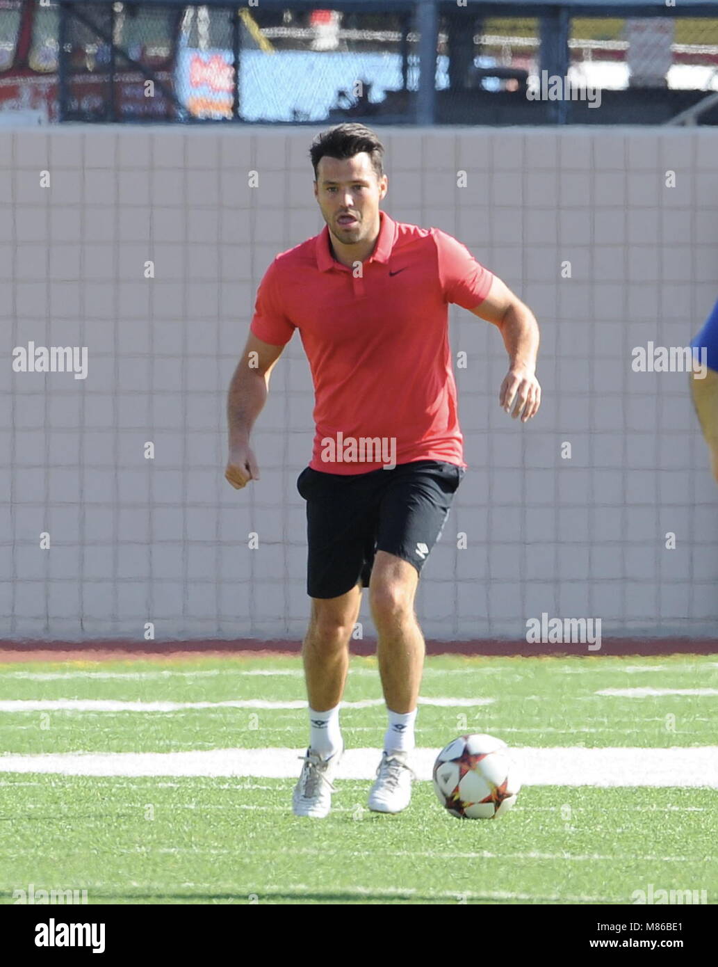 Mark Wright shows off his soccer moves while palying a friendly soccer ...
