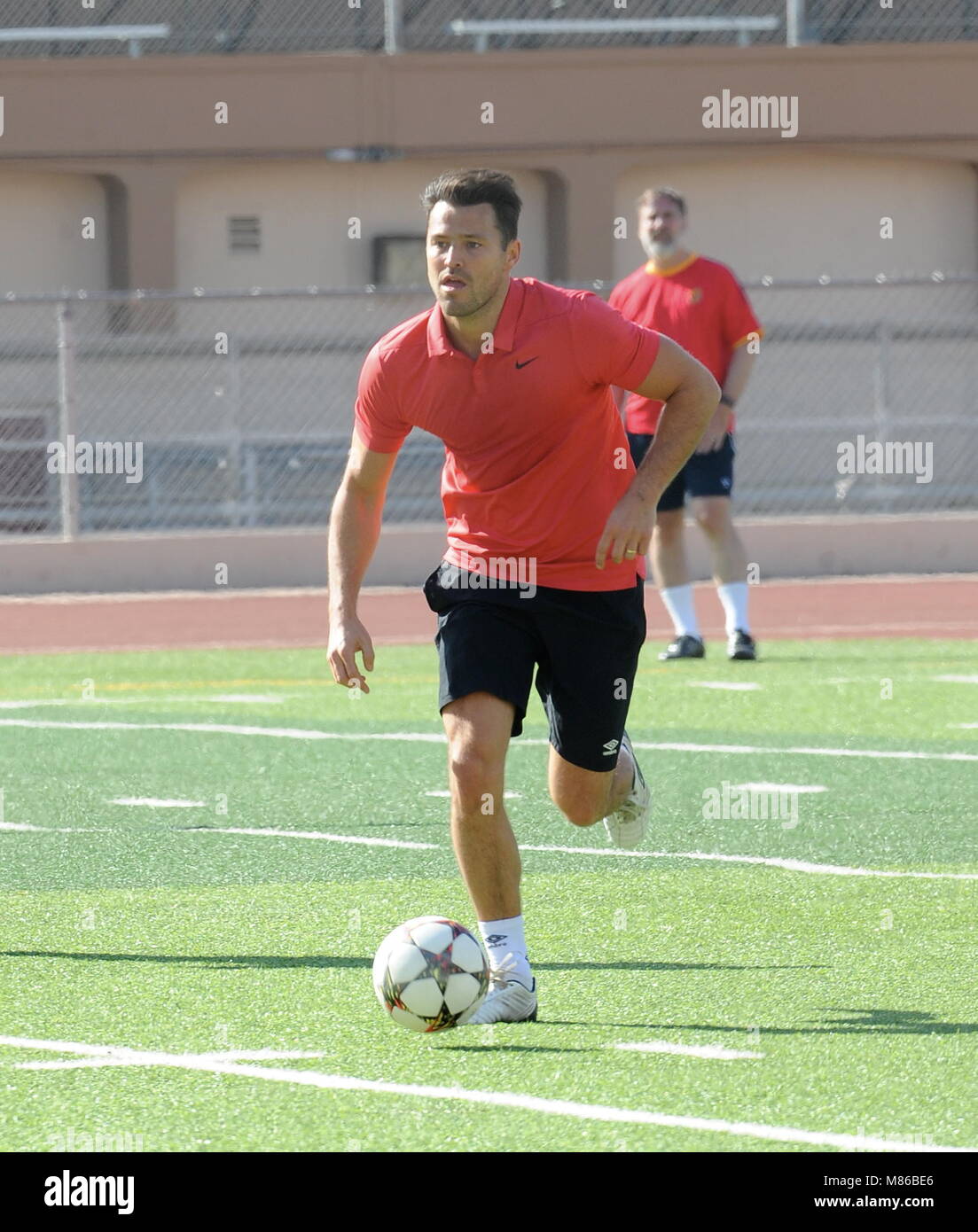 Mark Wright shows off his soccer moves while palying a friendly soccer ...