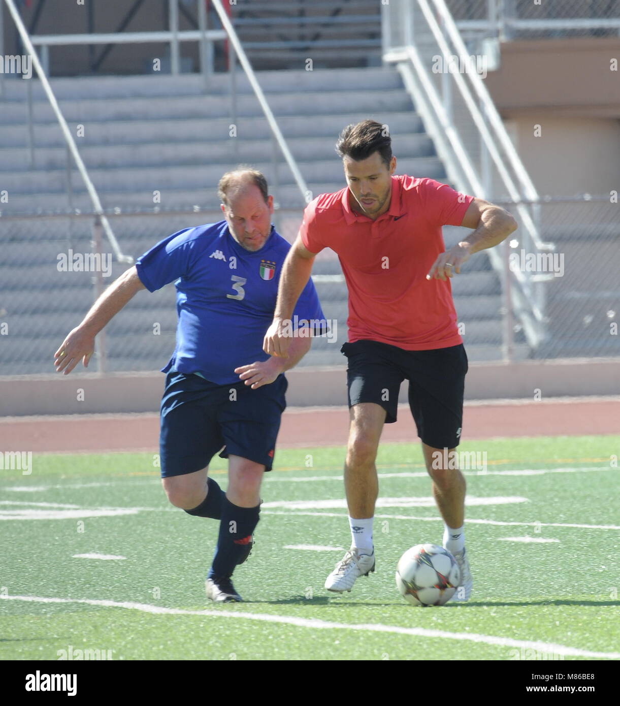 Mark Wright shows off his soccer moves while palying a friendly soccer ...