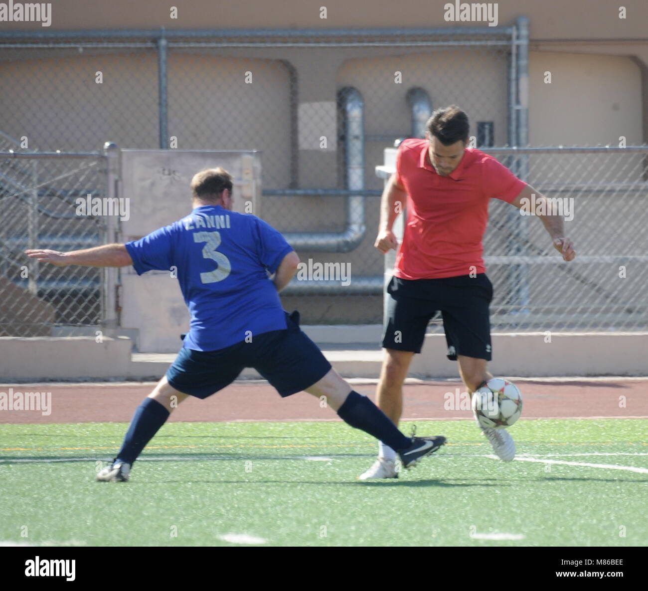 Mark Wright shows off his soccer moves while palying a friendly soccer ...