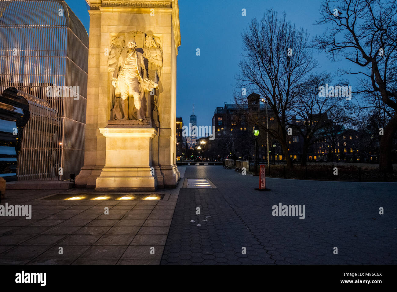 Washington Square Arch, a famous George Washington Memorial in the West ...