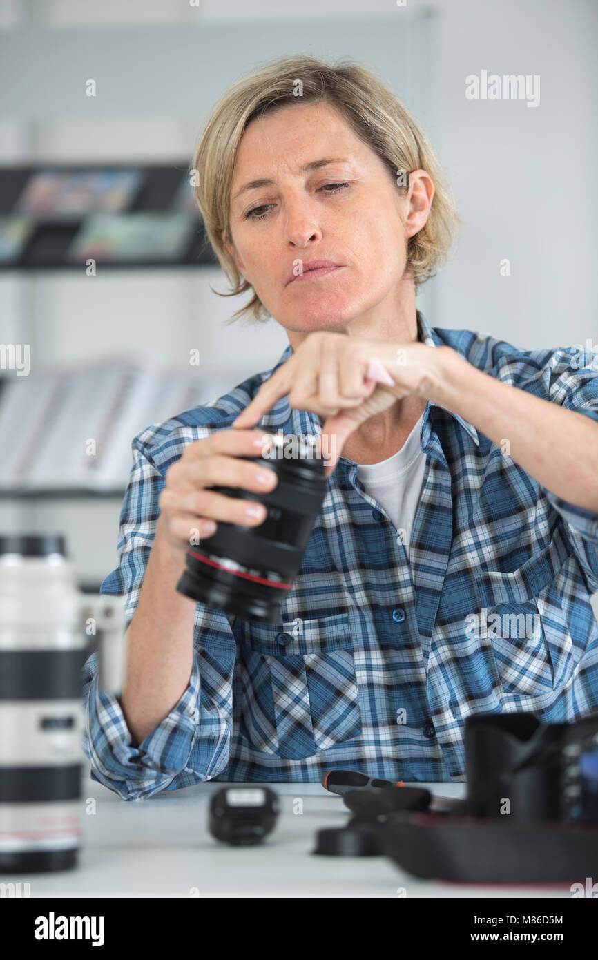 camera technician doing her work Stock Photo - Alamy