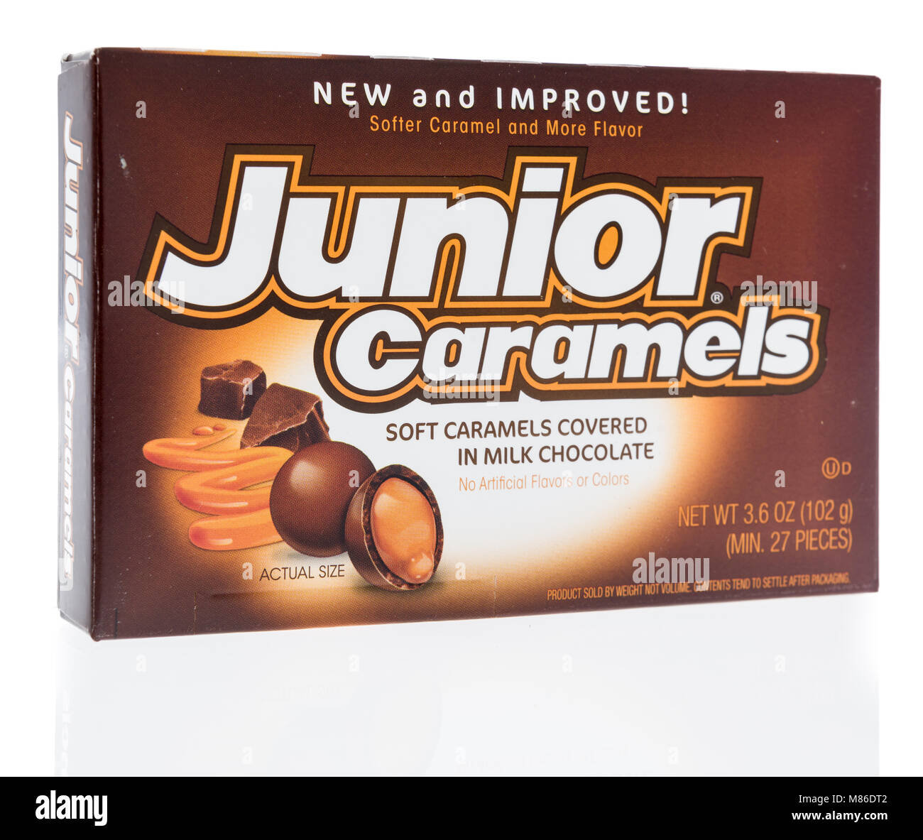 Winneconne, WI - 27 February 2018: A box of Junior Caramels candy on an ...