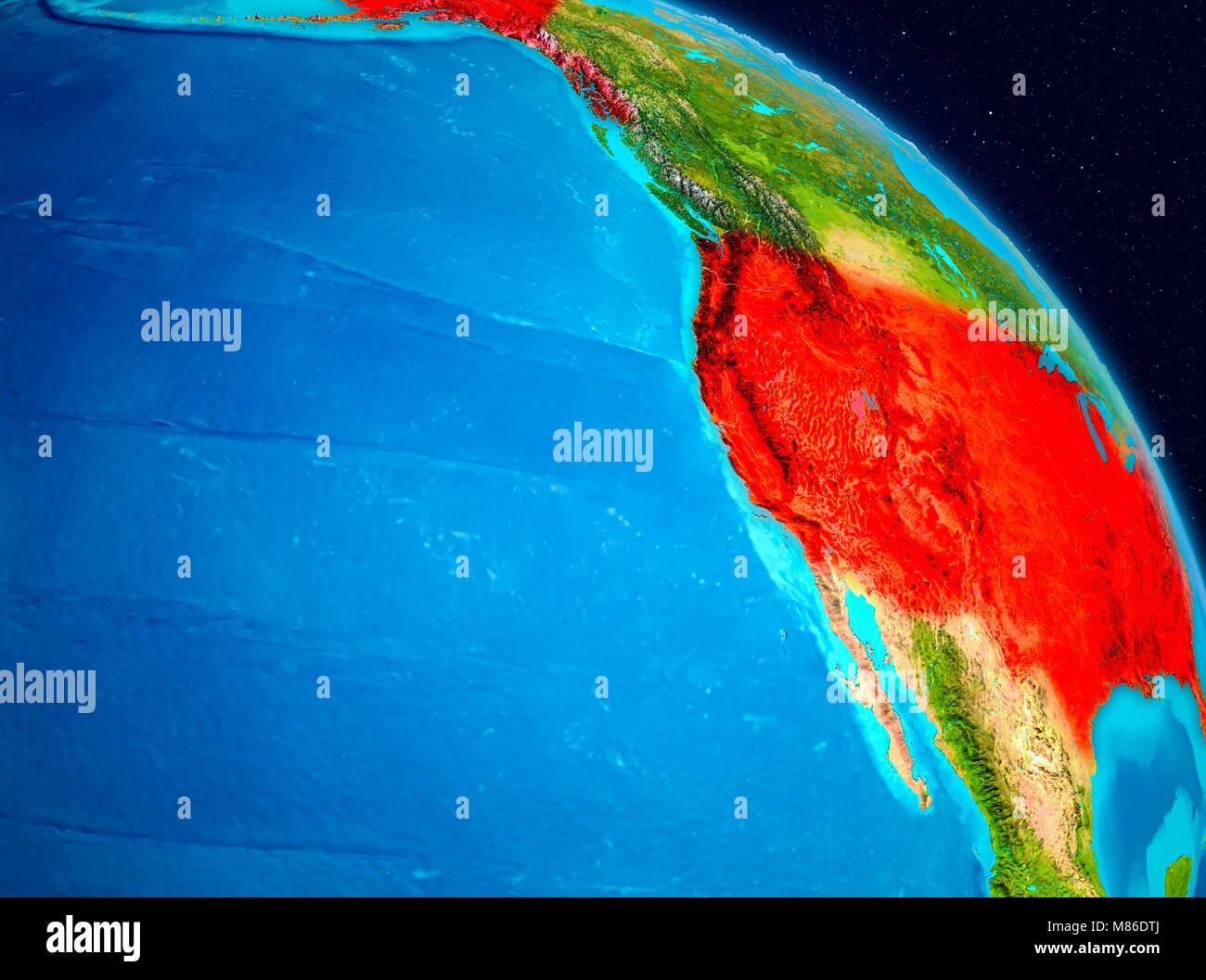 Map usa highlighted in red hi-res stock photography and images - Alamy