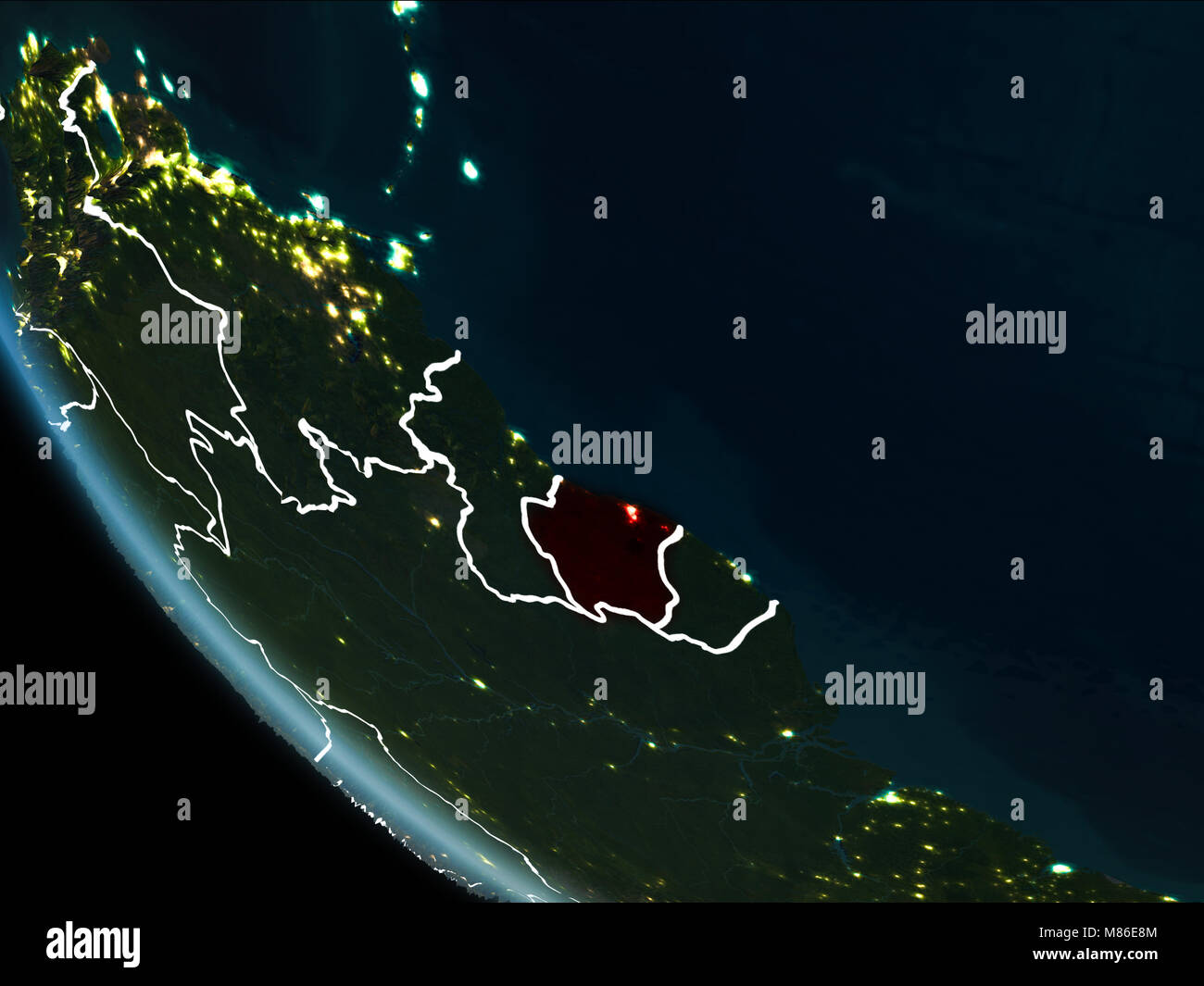 Satellite view suriname country hi-res stock photography and images - Alamy