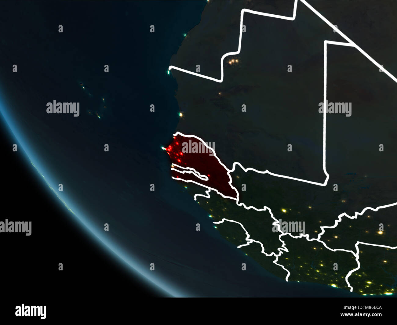 Satellite image of senegal hi-res stock photography and images - Alamy