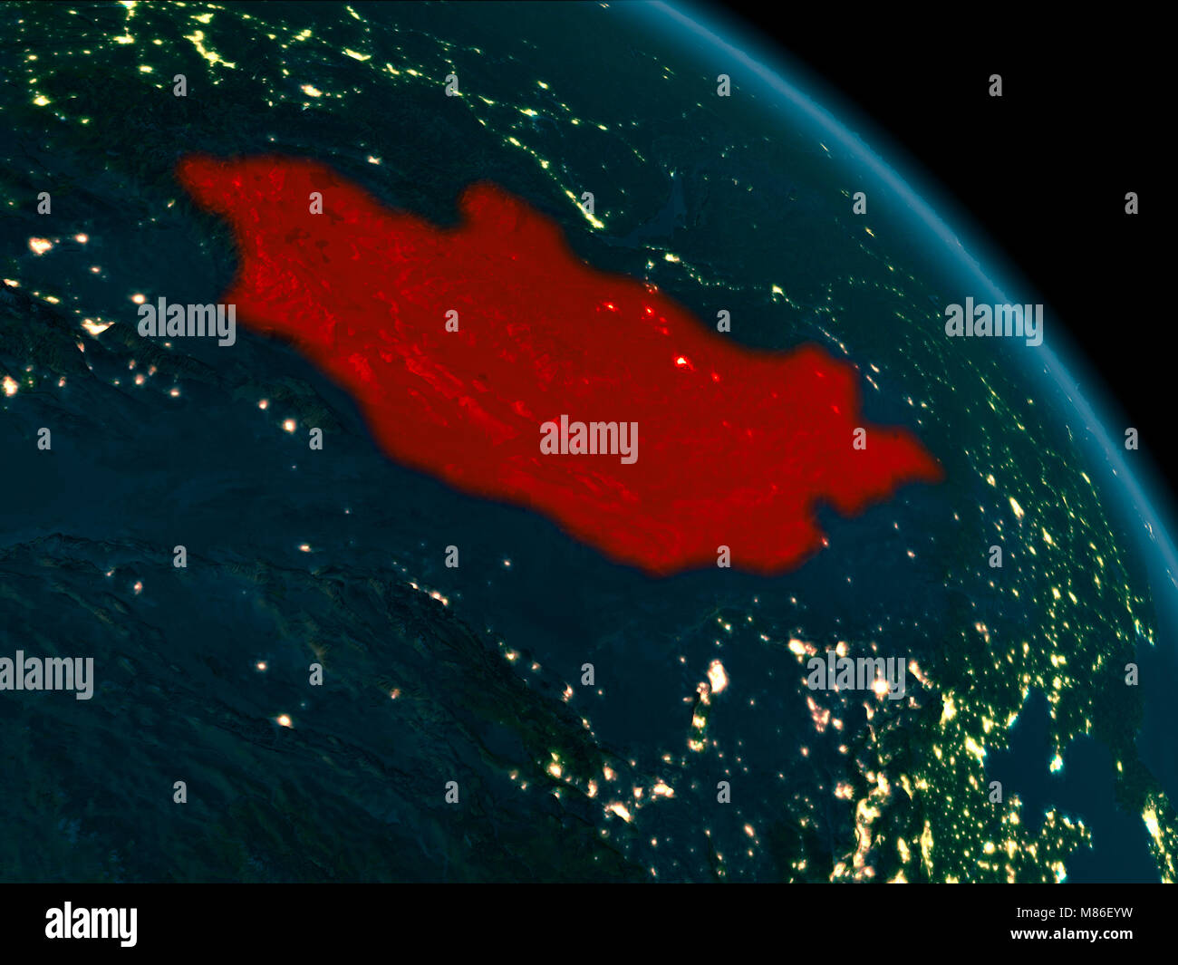 Highlighted satellite image of mongolia hi-res stock photography and ...