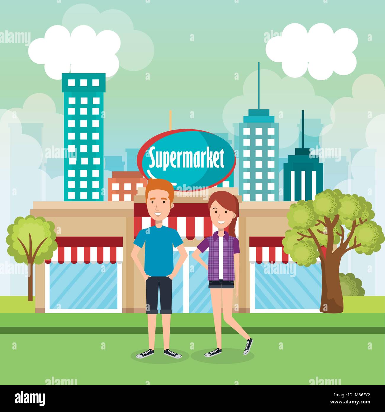 Grocery Store Outside Clipart