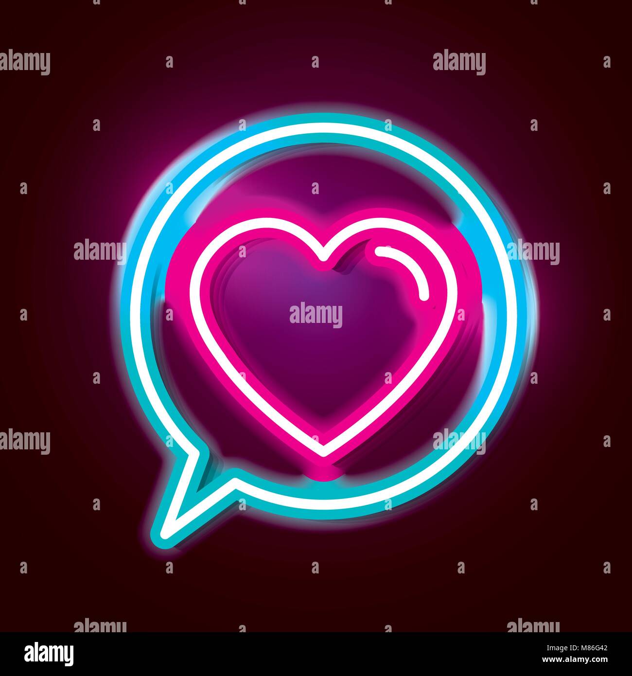 love poster with neon lights vector illustration design Stock Vector ...